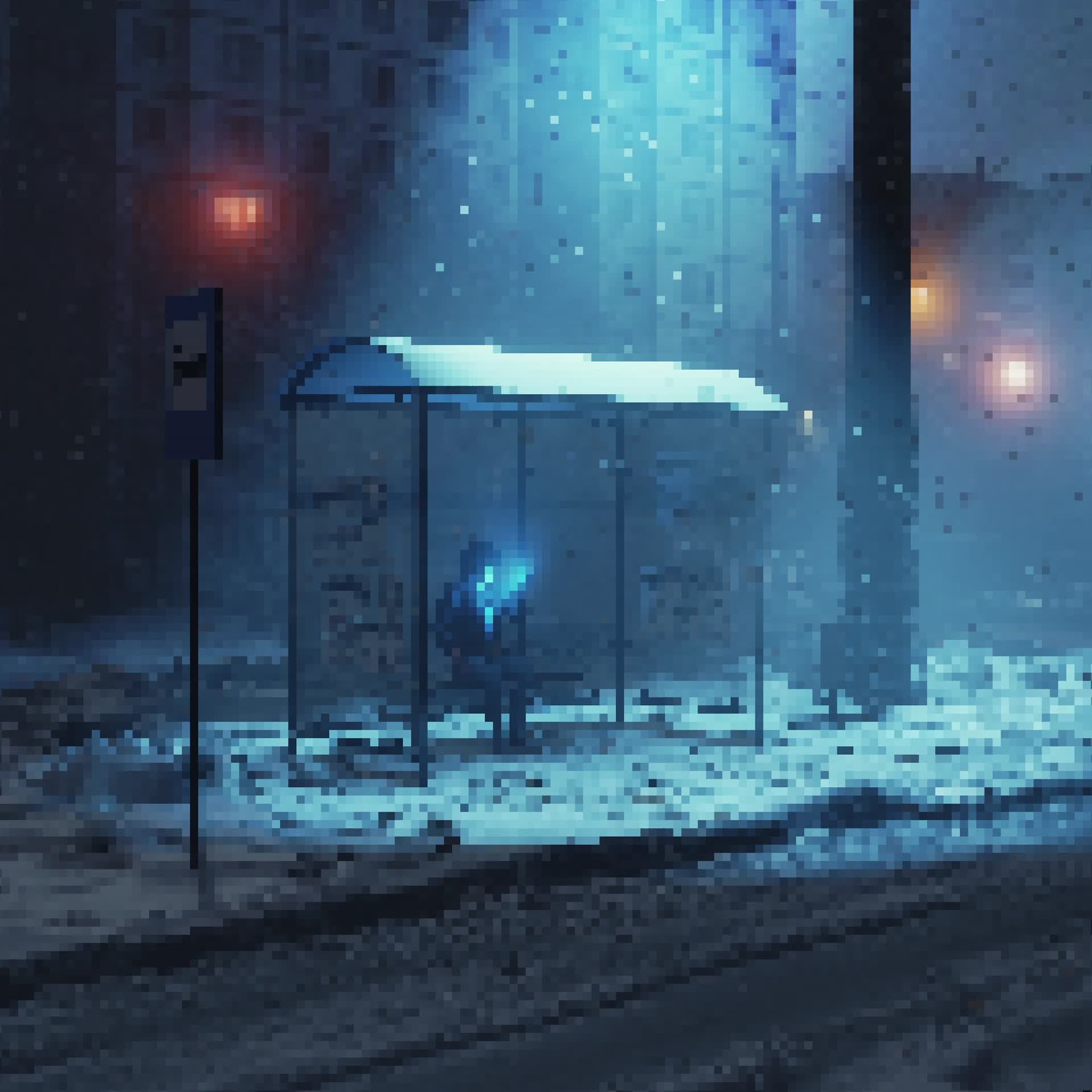 ArtStation - Ostanovka Trolleybus stop Deep Pixel Melancholy