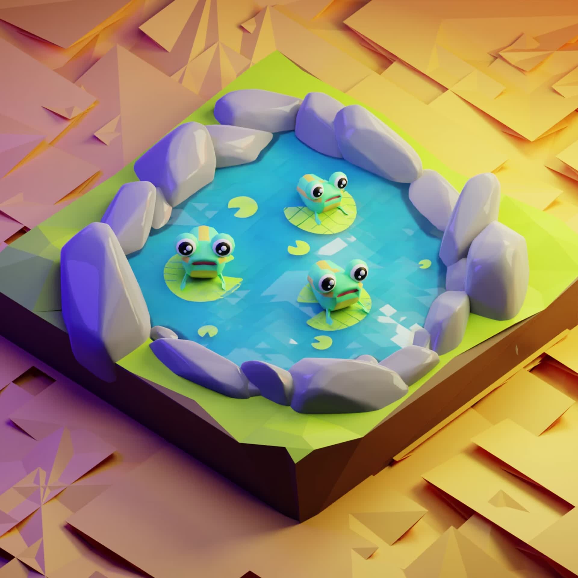 ArtStation - Frogs - Poly Creatures #4