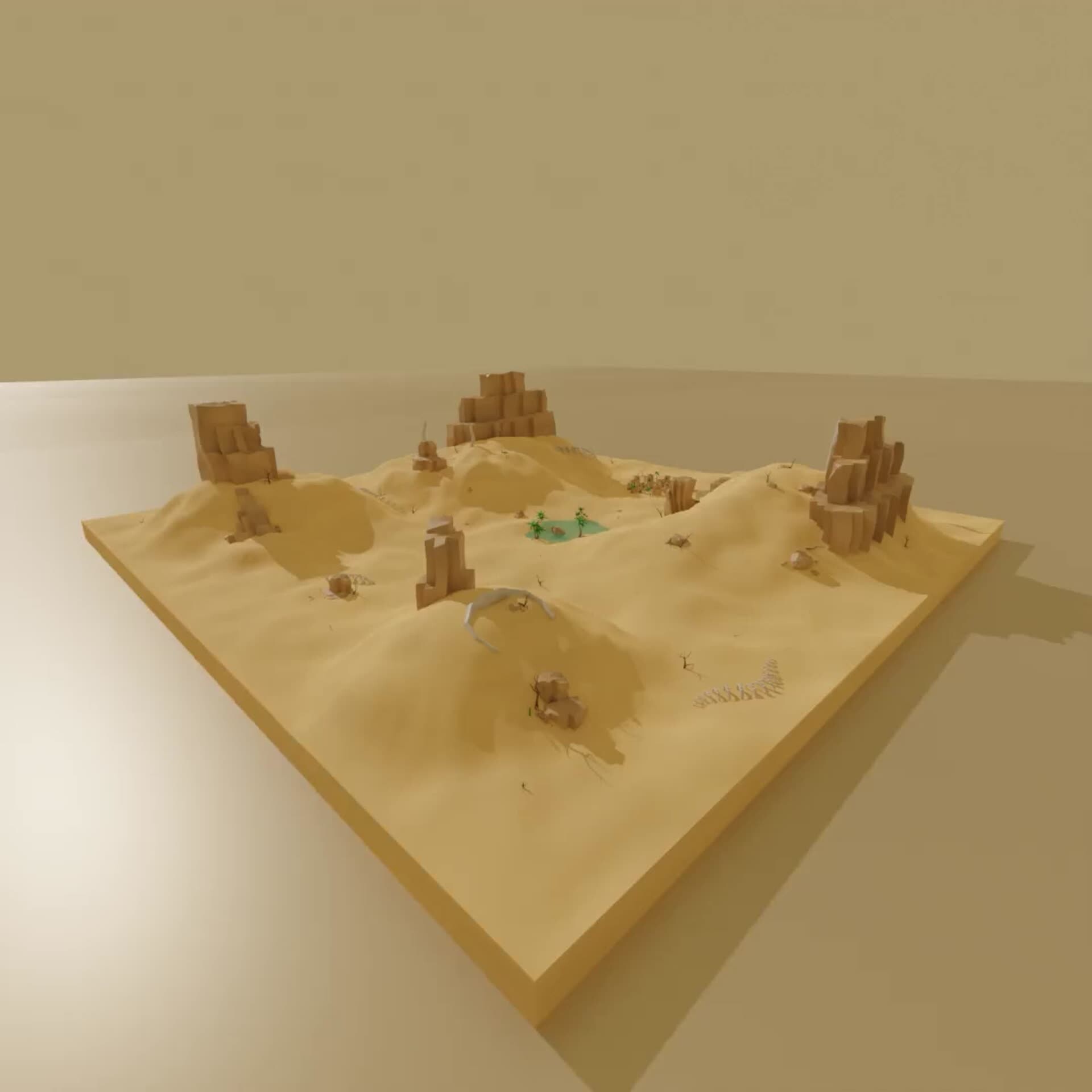 ArtStation - Low Poly Desert Environnement