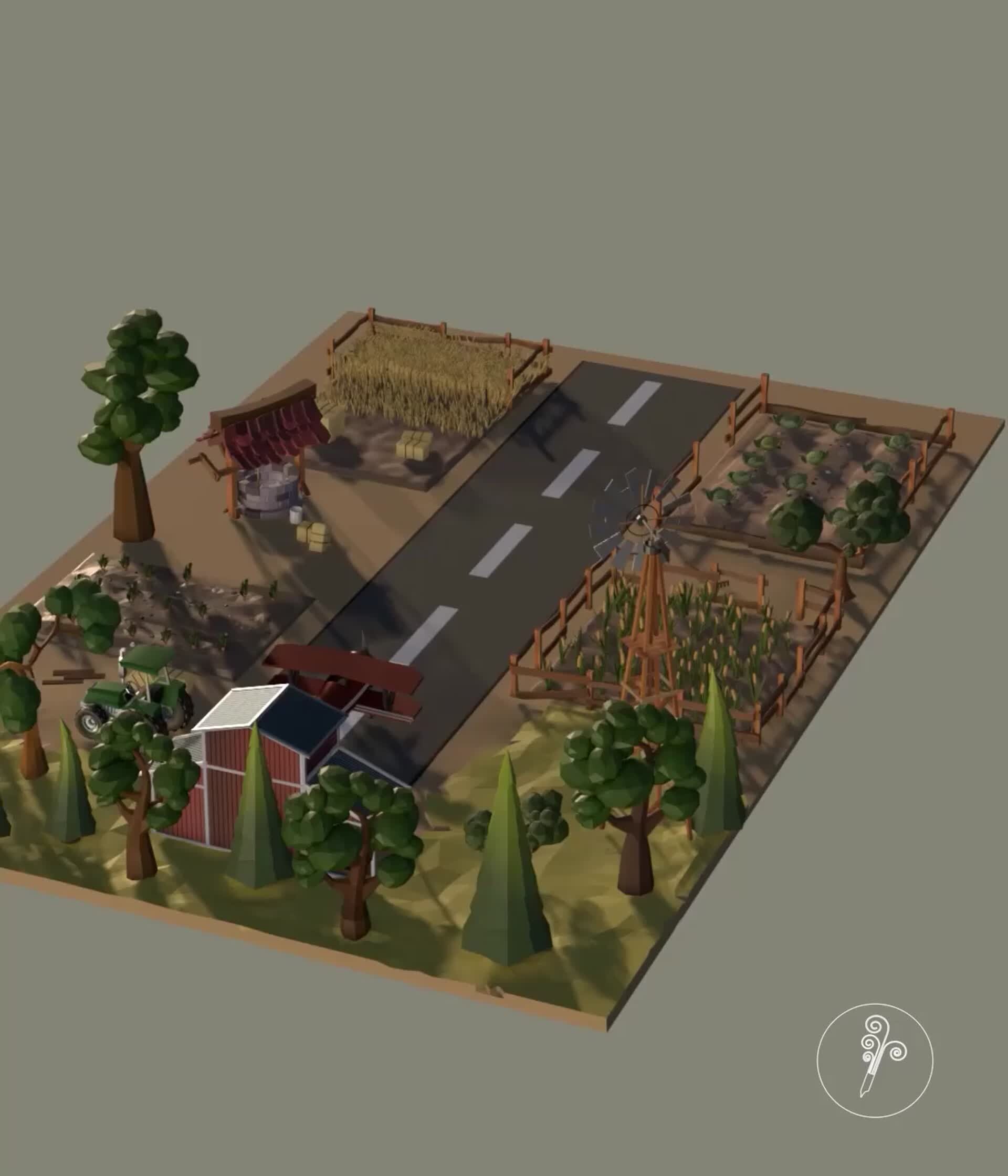 ArtStation - Low poly Barn