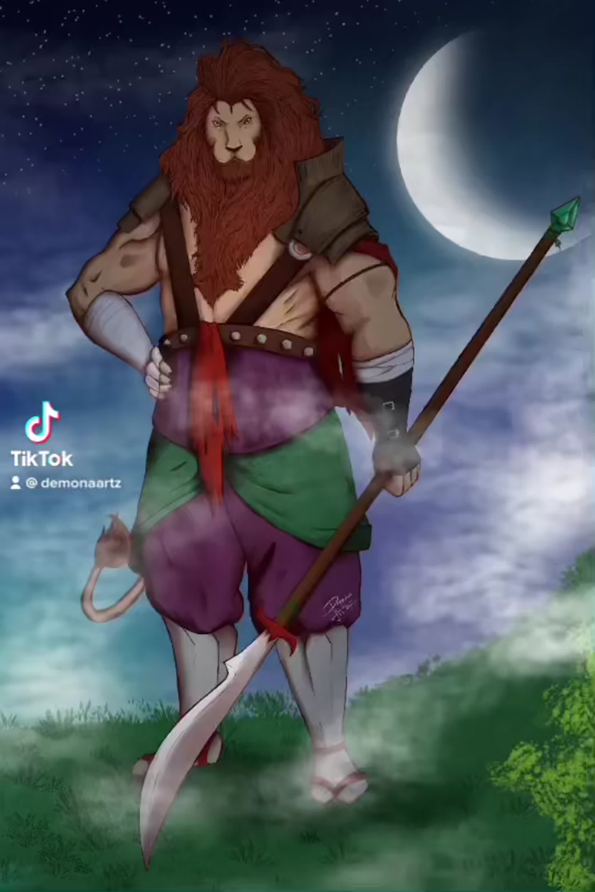 ArtStation - DnD character design: Leonin Samurai