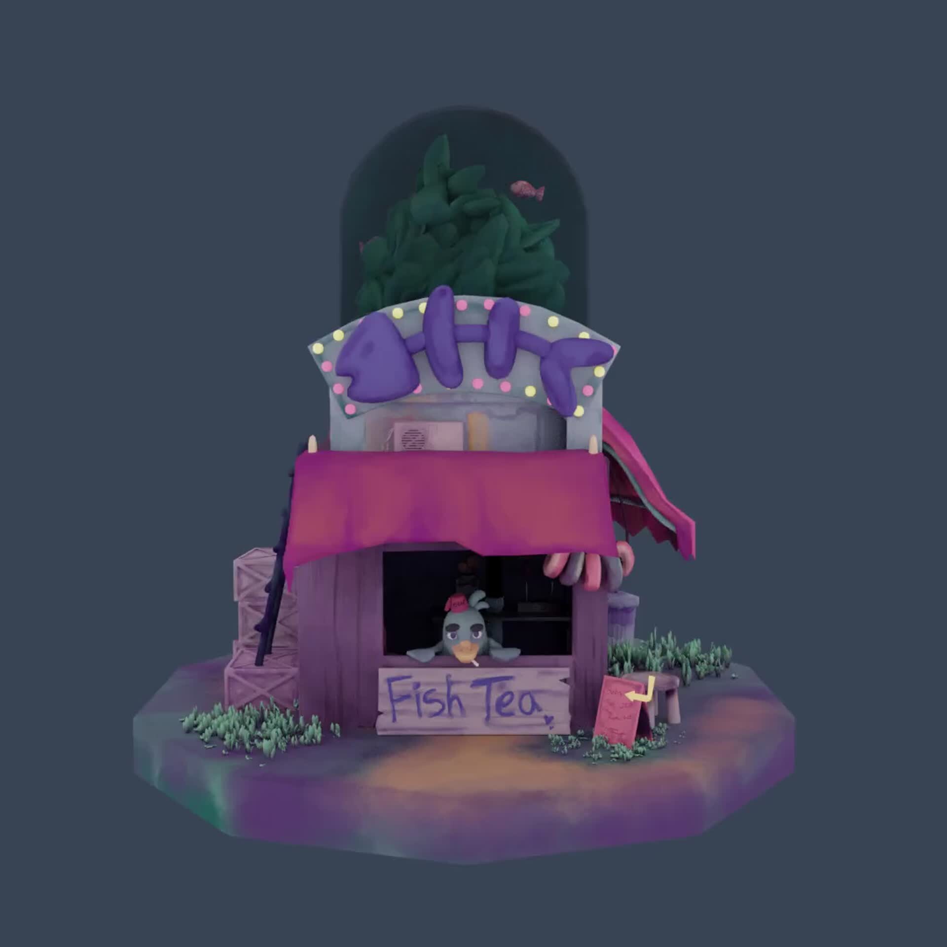 ArtStation - Fish Tea Booth