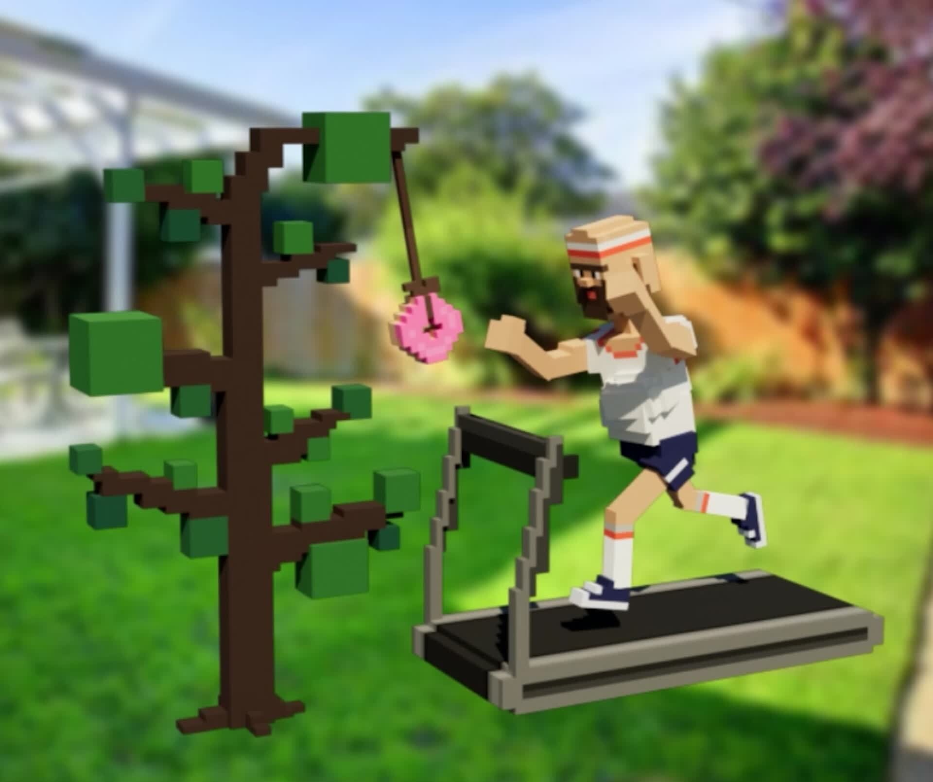 ArtStation - Running man on the treadmill 3d voxel art