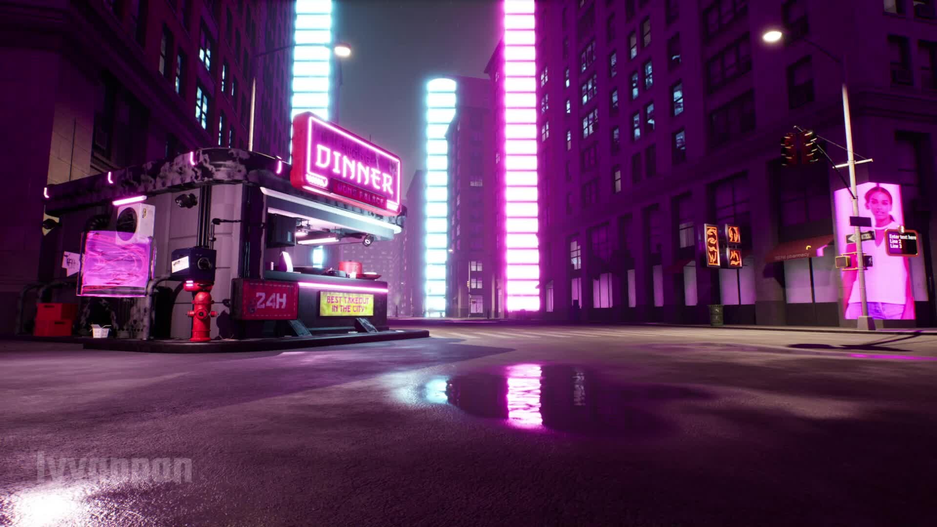 ArtStation - Cyber Punk Environment scene