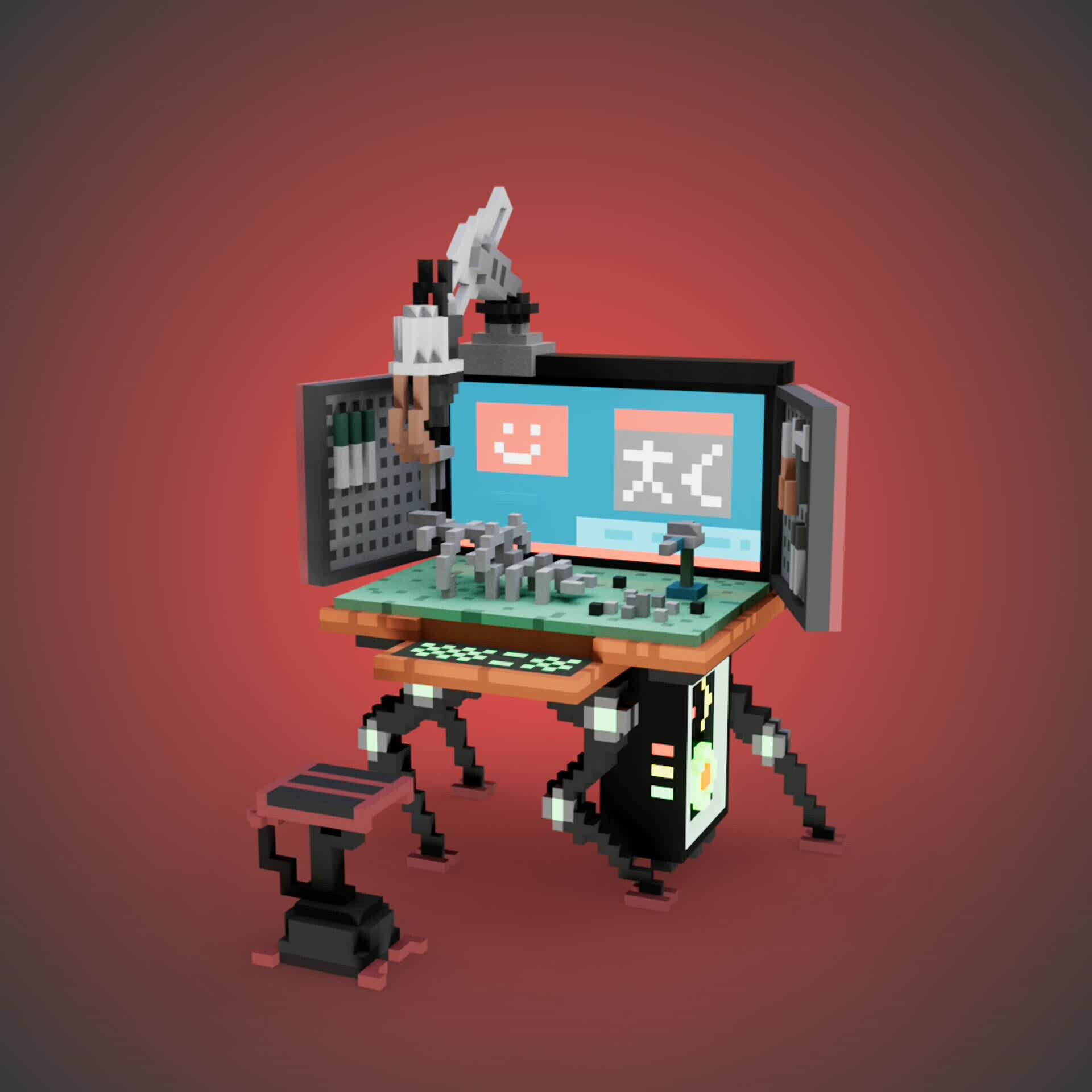 ArtStation - Mechanical assembly desk