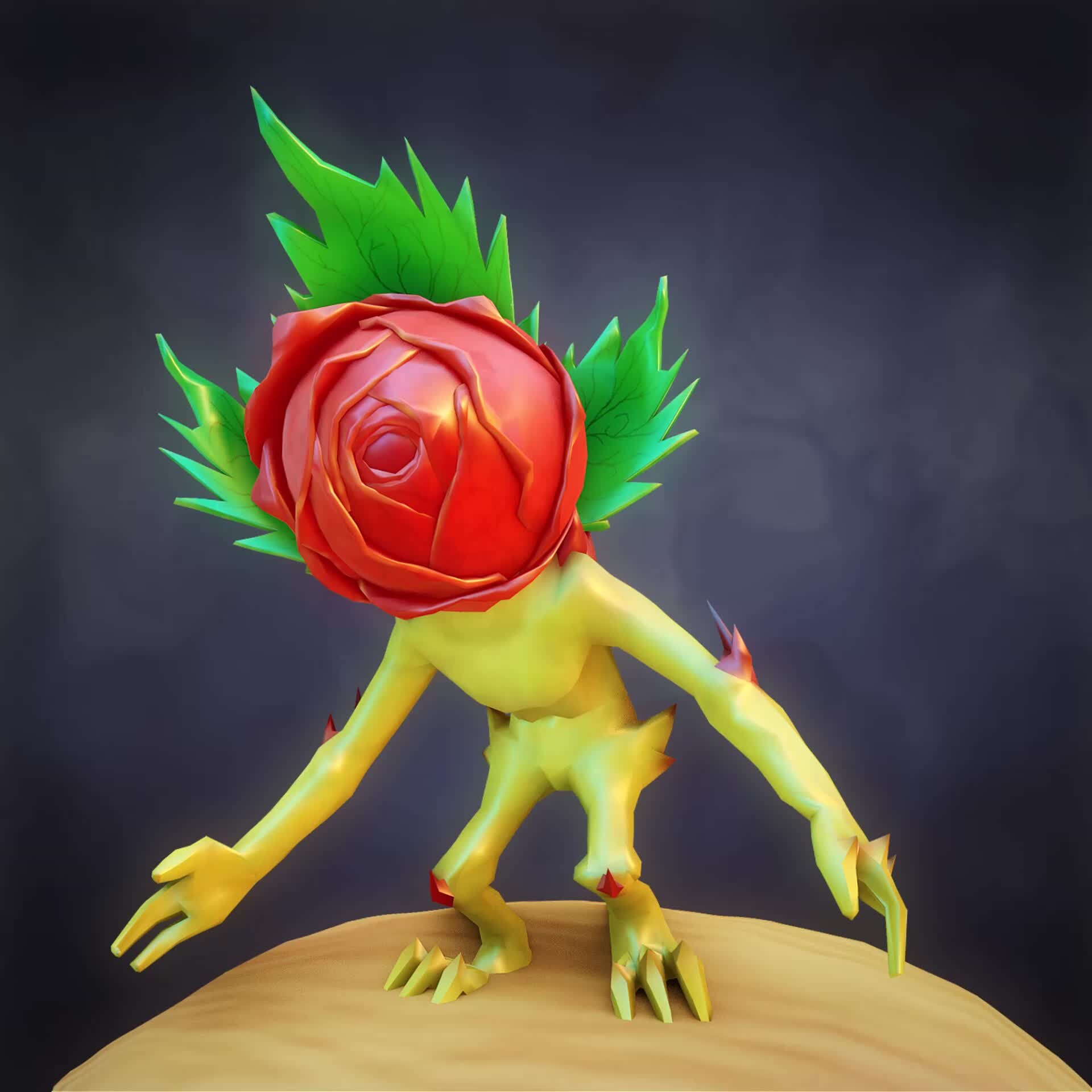 ArtStation - Fantasy Rose Creature Character for Game