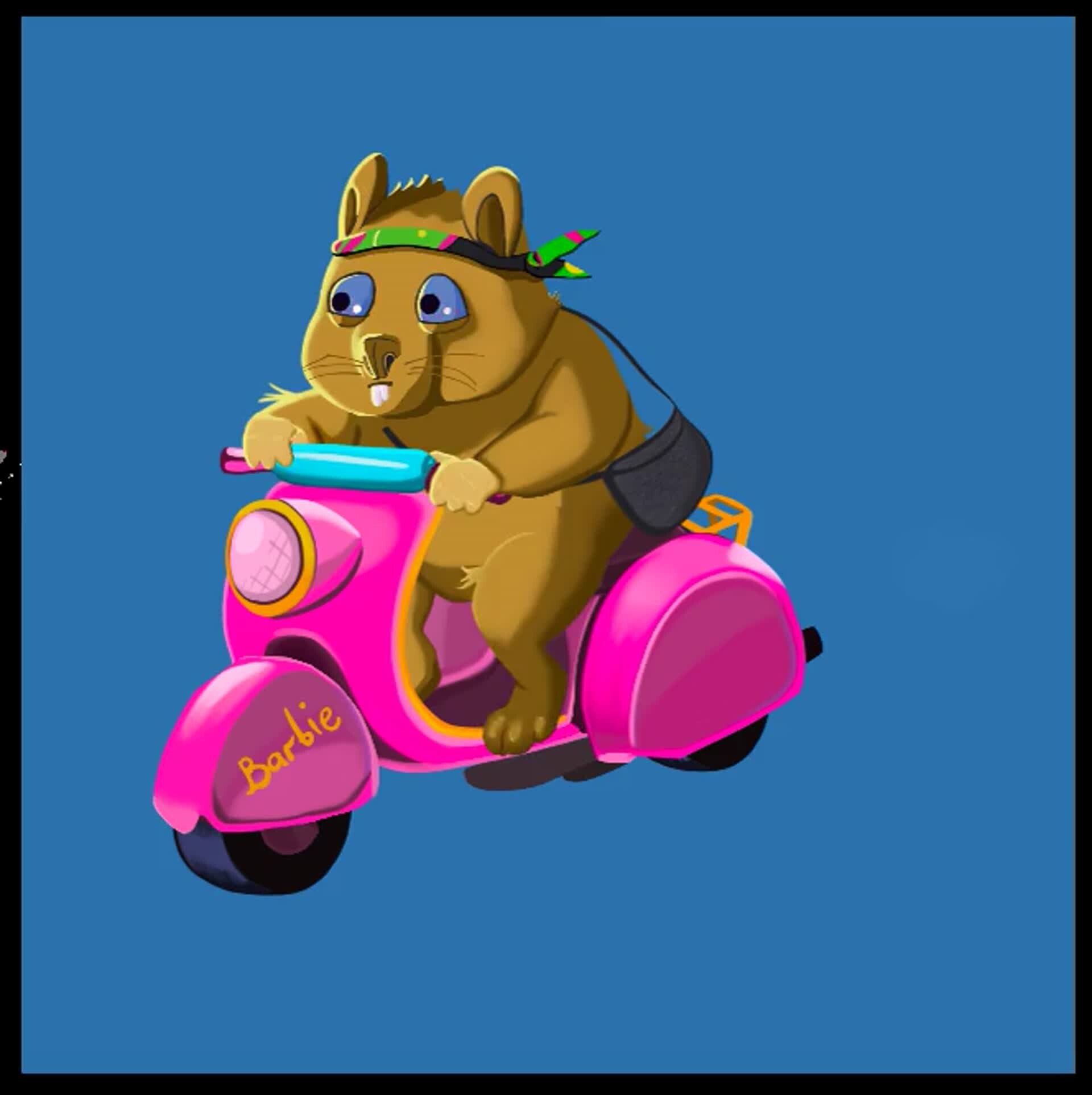 ArtStation - Hamster on a puppet motorcycle