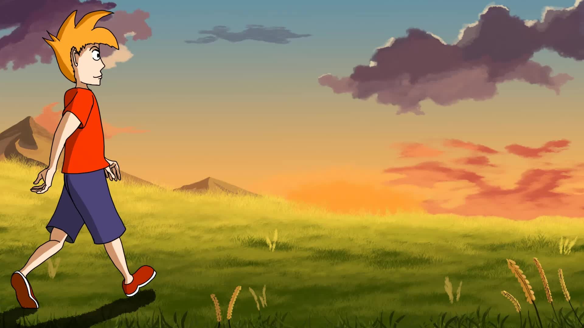 ArtStation - Walk cycle in perspective, 2D animation