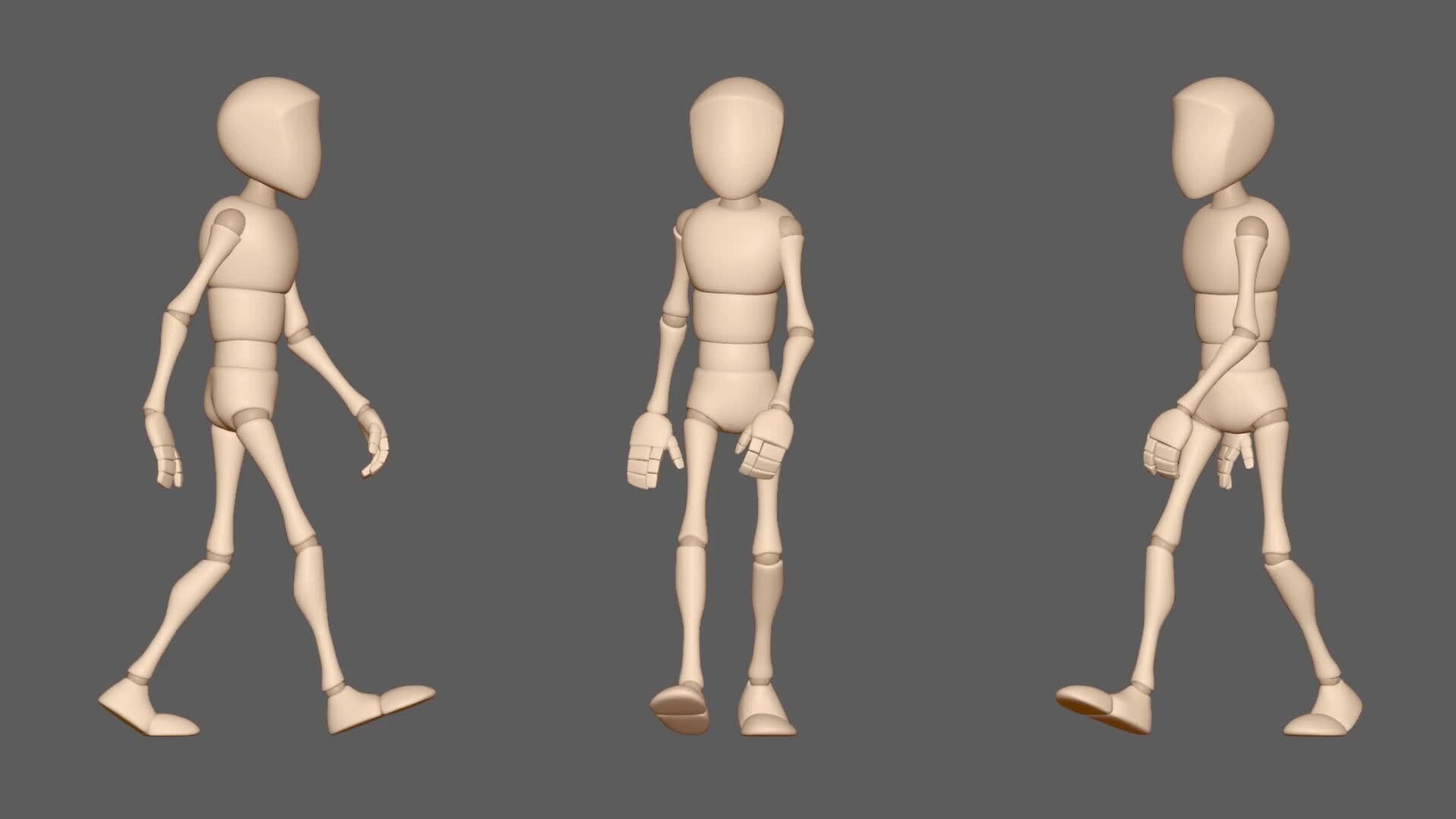 ArtStation - Bony walk cycles