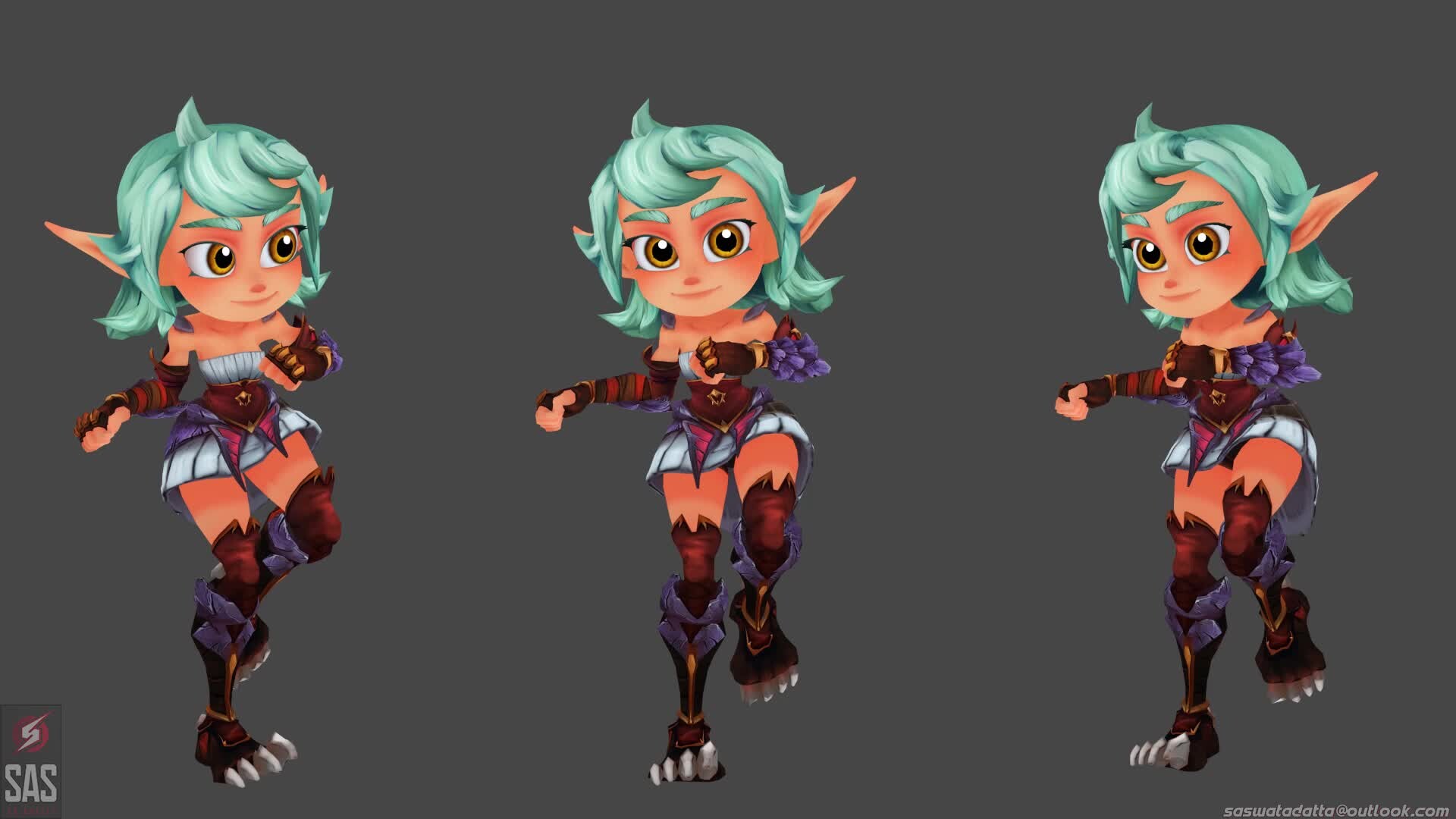 ArtStation - Little Girl Run Cycle Keyframe Animation