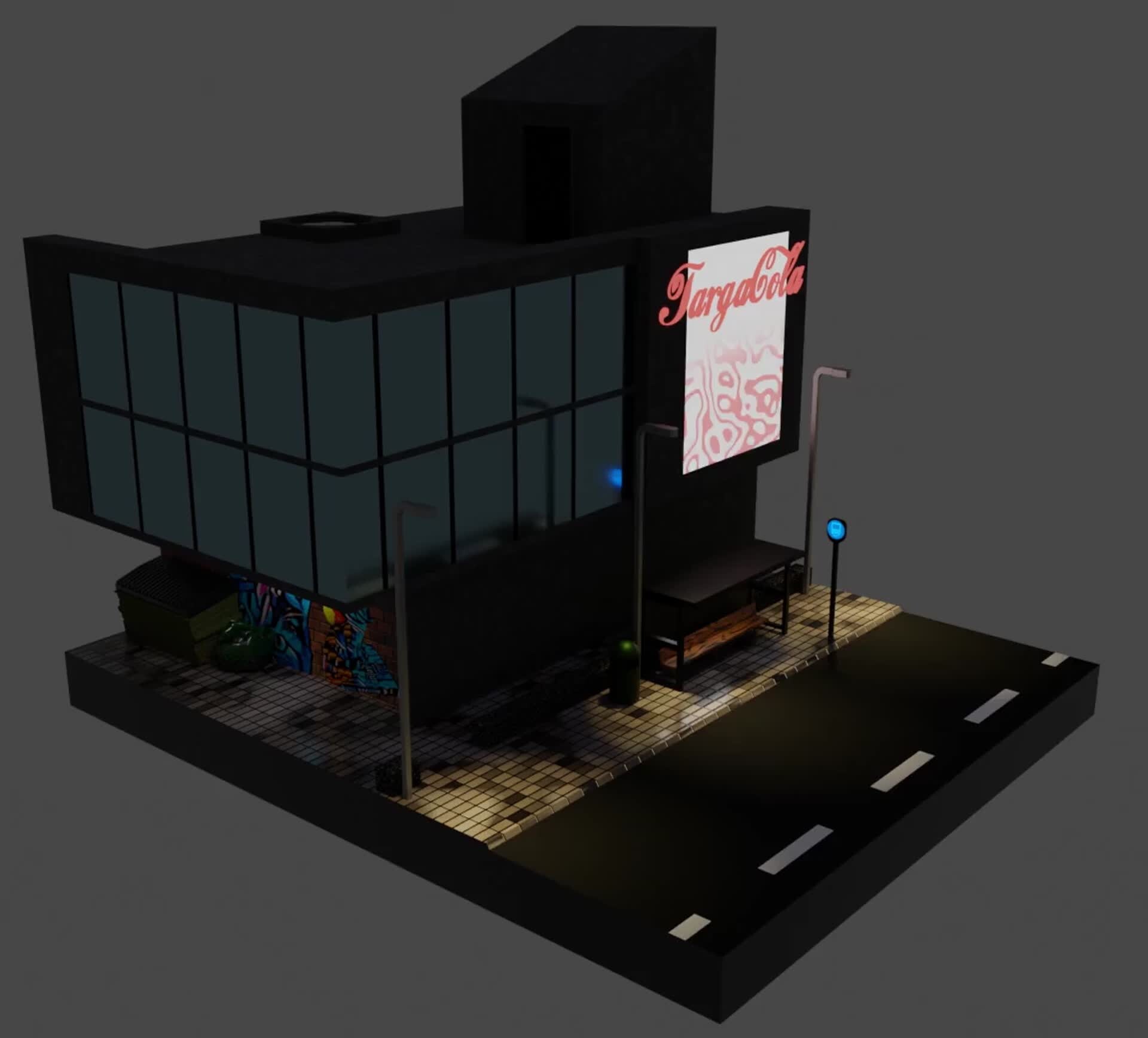 ArtStation - Back Alley Bus Stop