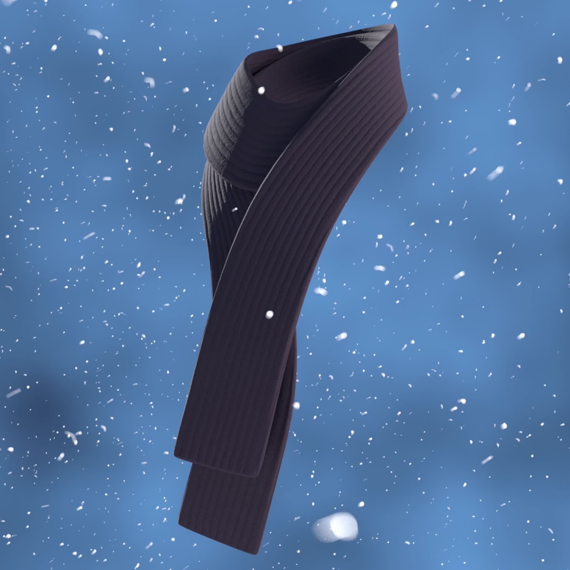 ArtStation - Animated scarf with snow effects (Motion blur)