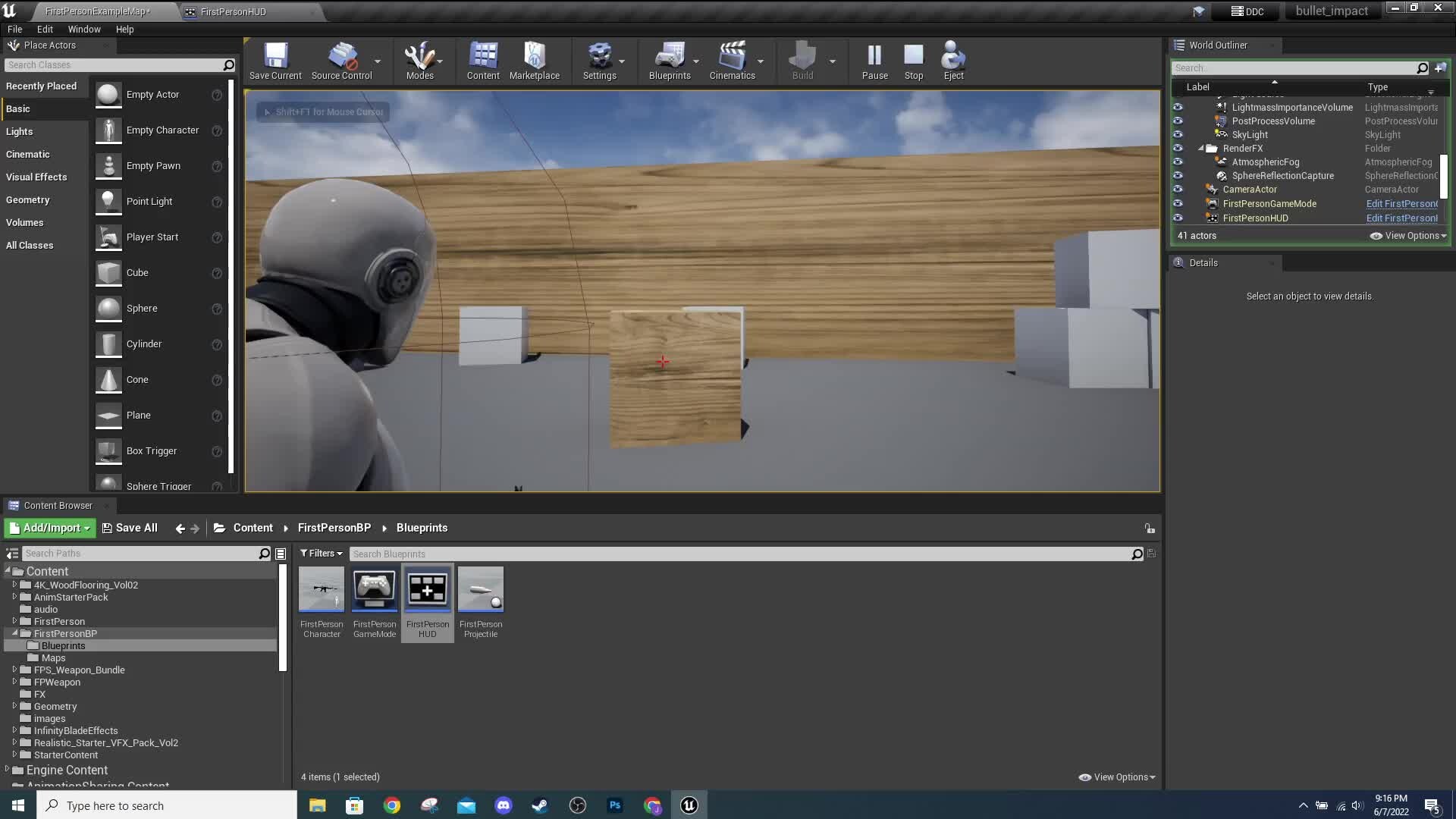 ArtStation - Unreal Engine Bullet Impact emitter with sound and muzzle ...