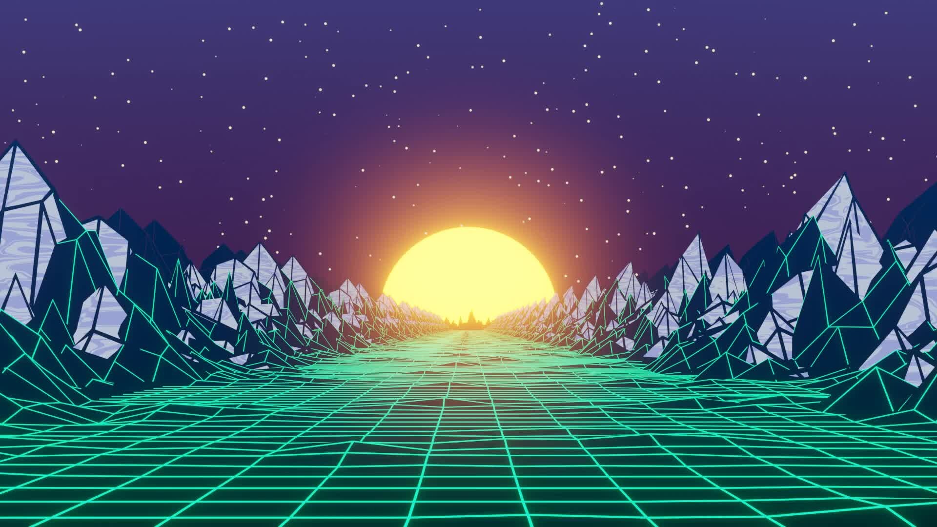 ArtStation - Retro Landscape Looping Scene