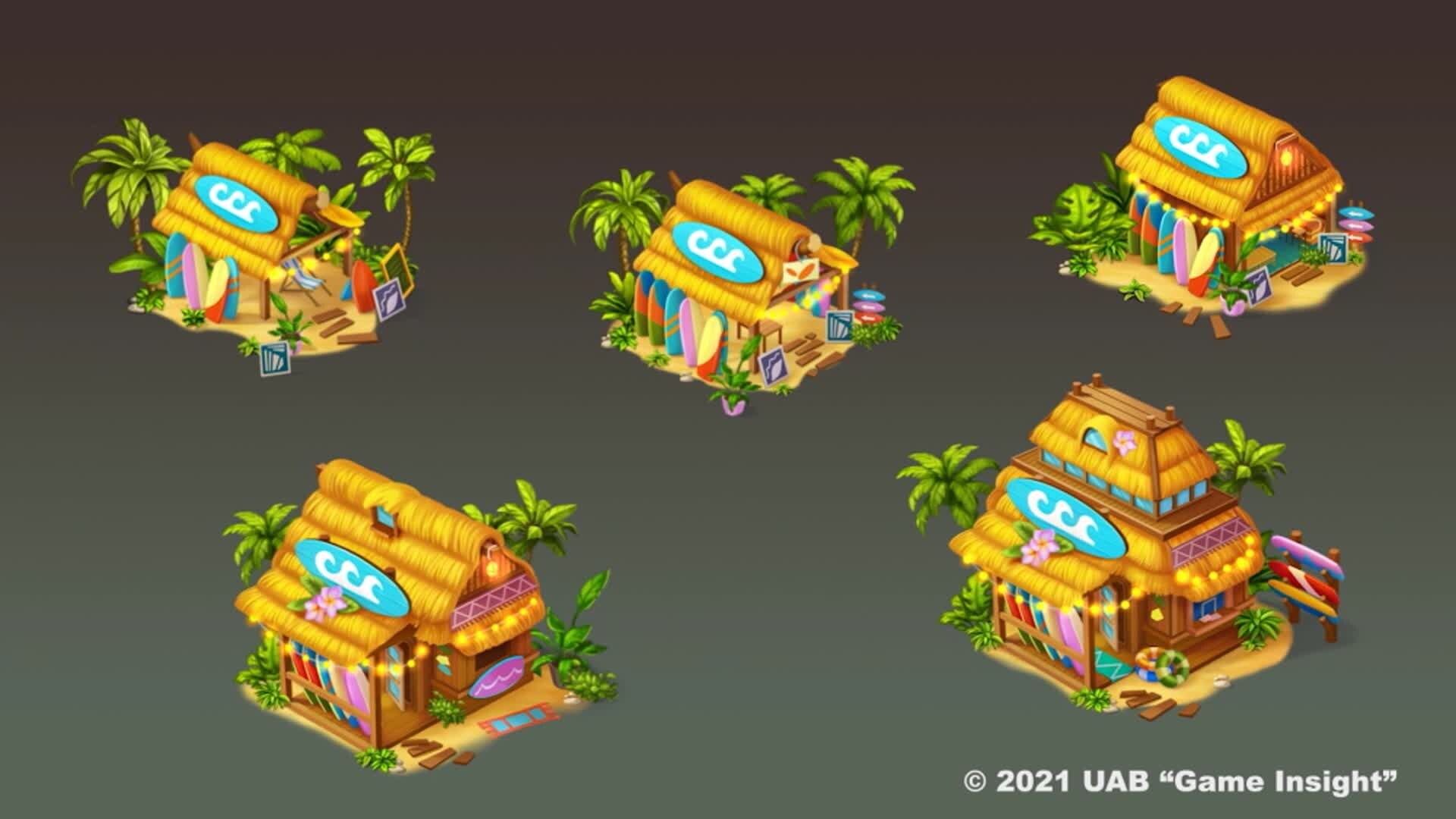 ArtStation - 2d Animation Buildings for City Builder