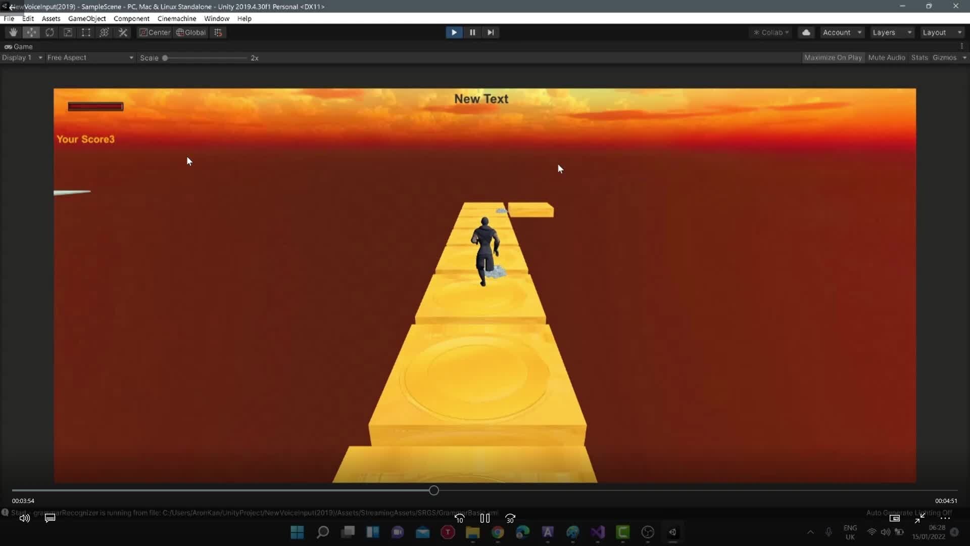 aron kan - Simple endless running game( Voice control)