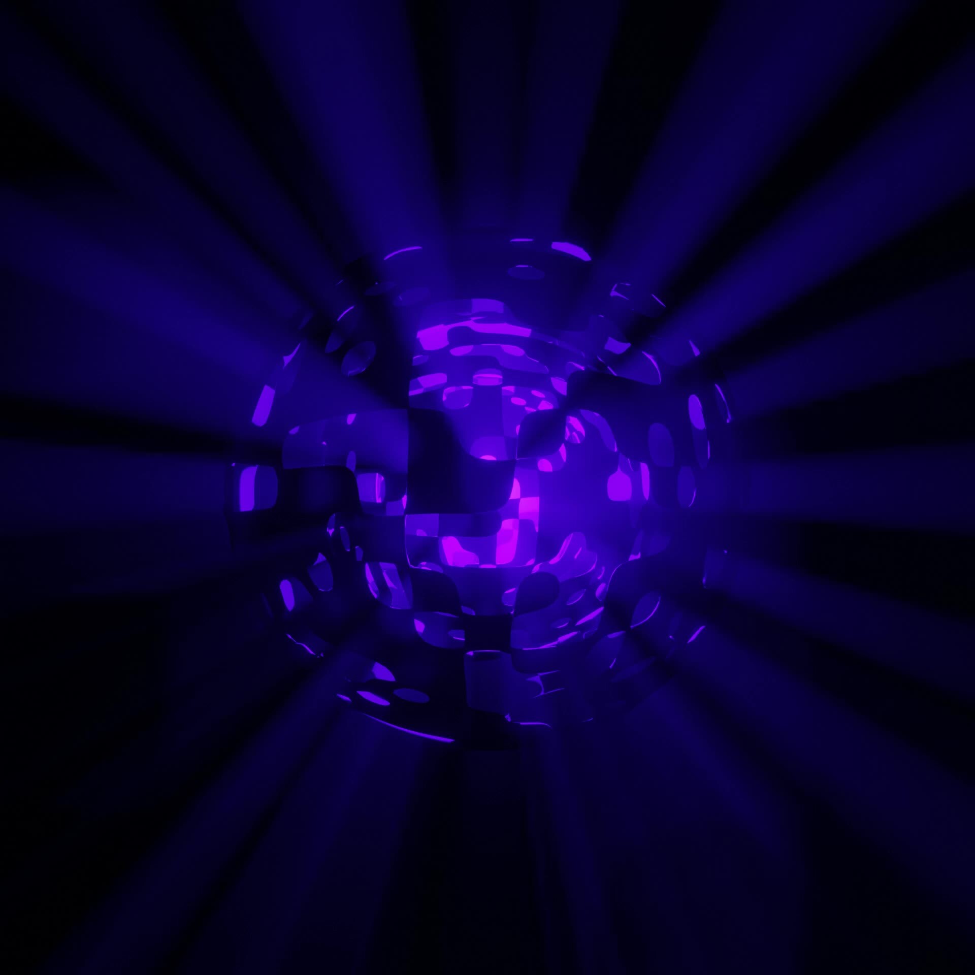 ArtStation - Three abstract spheres with blue light rays