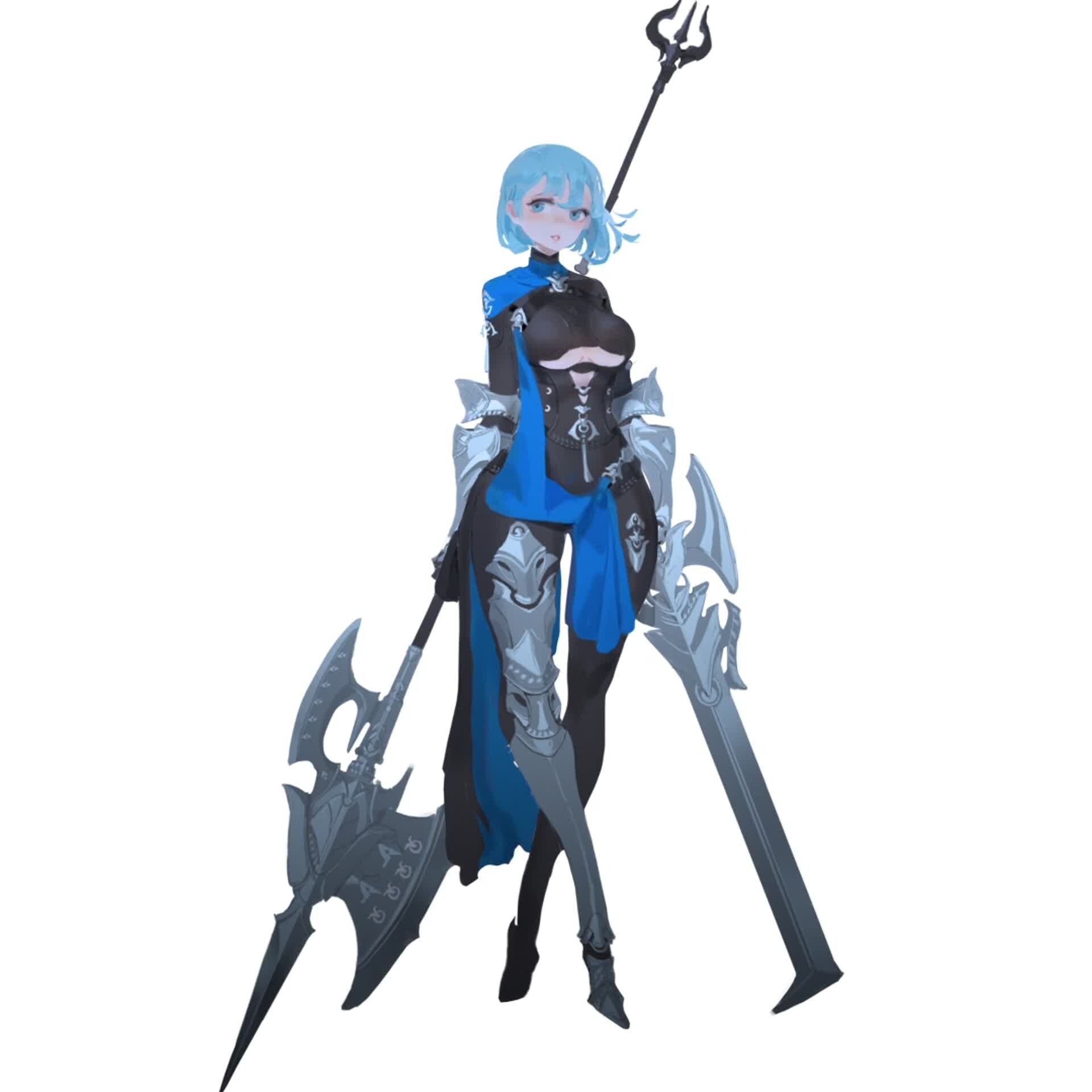 ArtStation - Animation Warrior Girl [Artwork by 石 子]