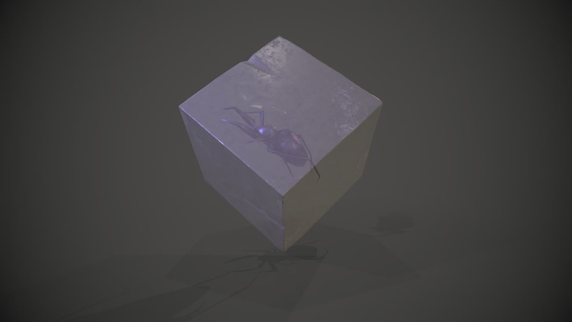 ArtStation - Spider in resin cube