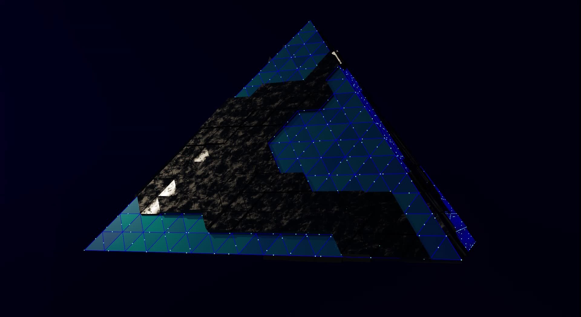 Nyami - Cosmic pyramid in blue-violet hues
