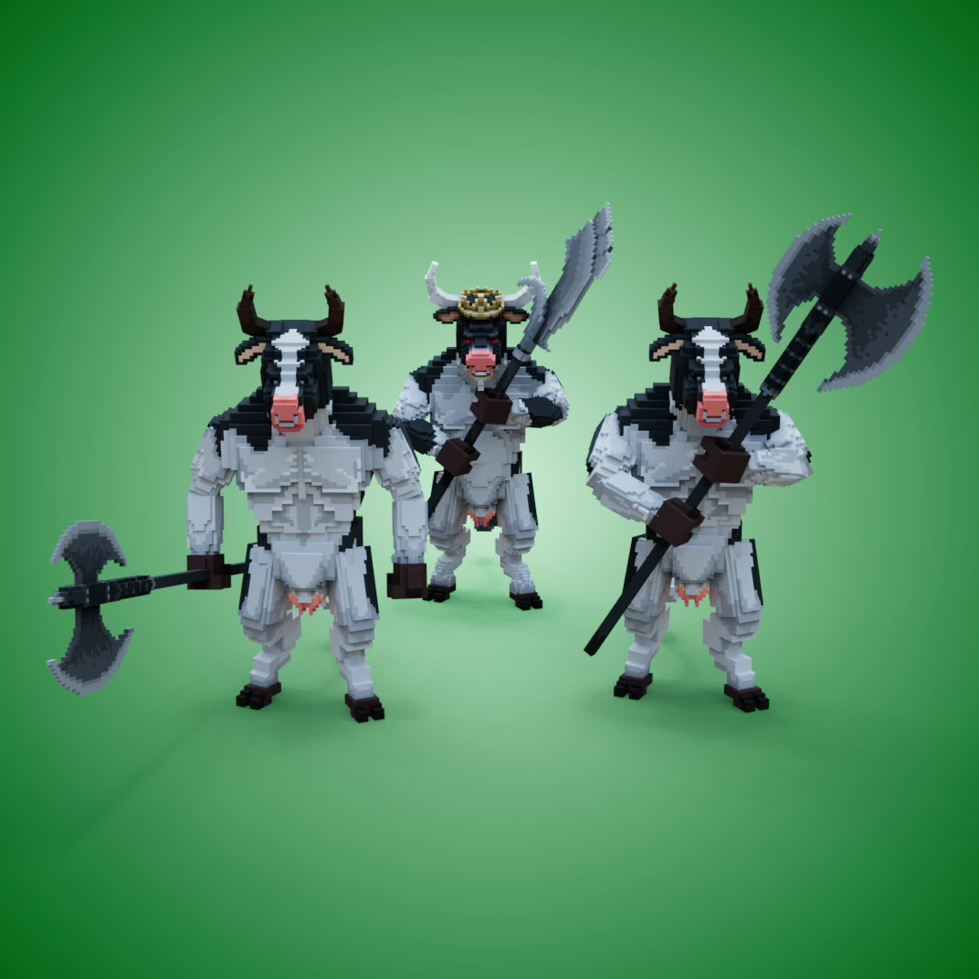 ArtStation - Cow Warrior Voxel