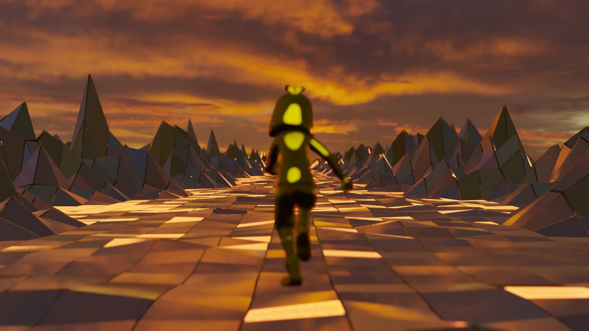 ArtStation - Blender animation Loop golden runner