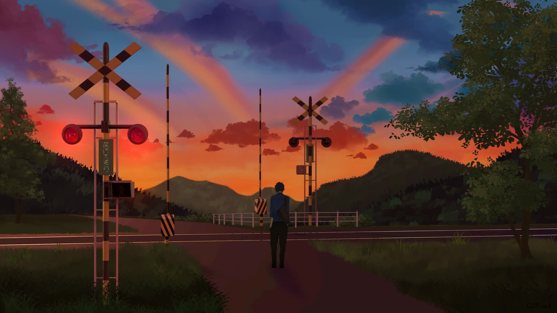 ArtStation - Railroad Crossing