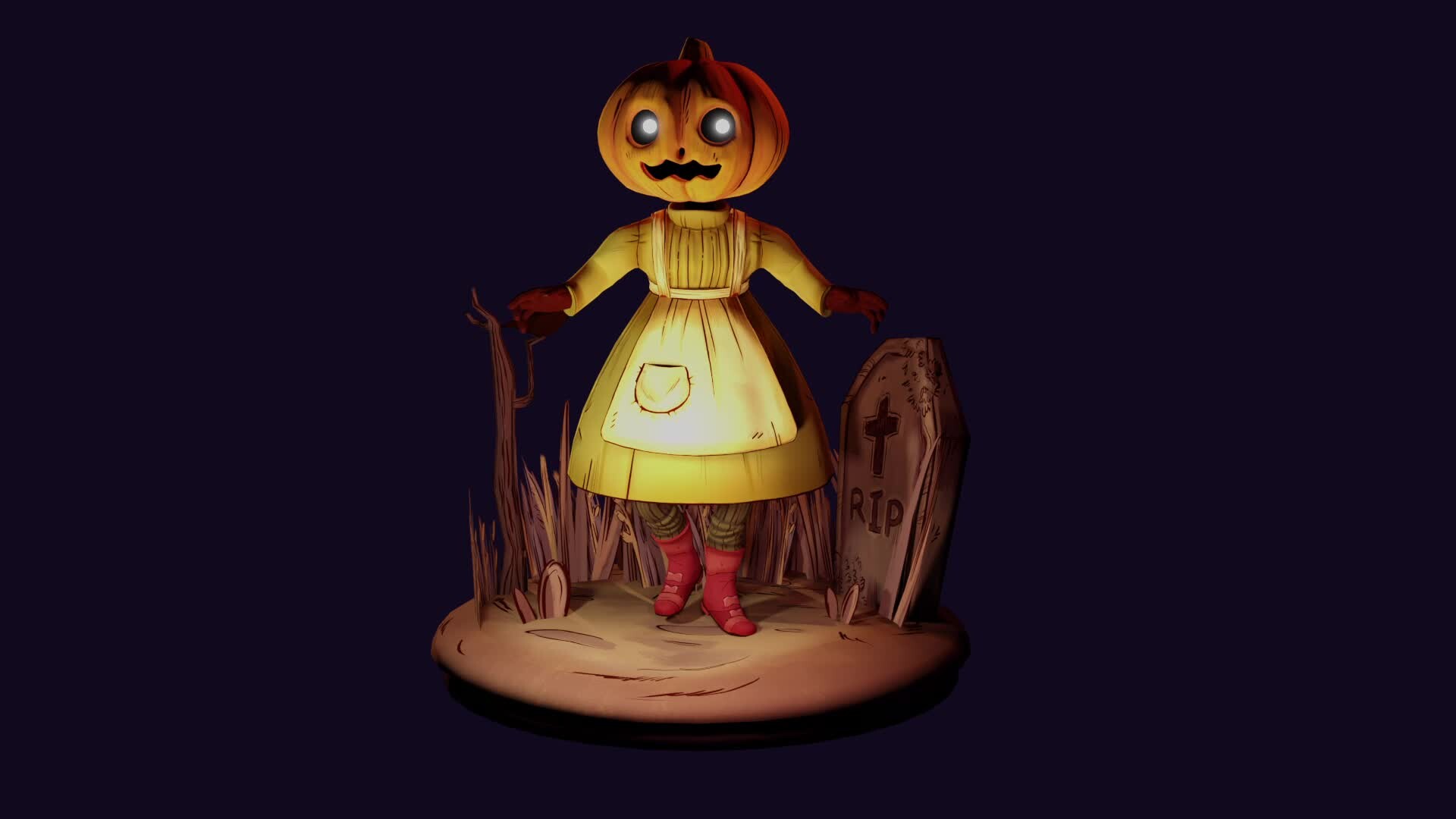 ArtStation - 3D Game-ready character - Pumpkin Girl