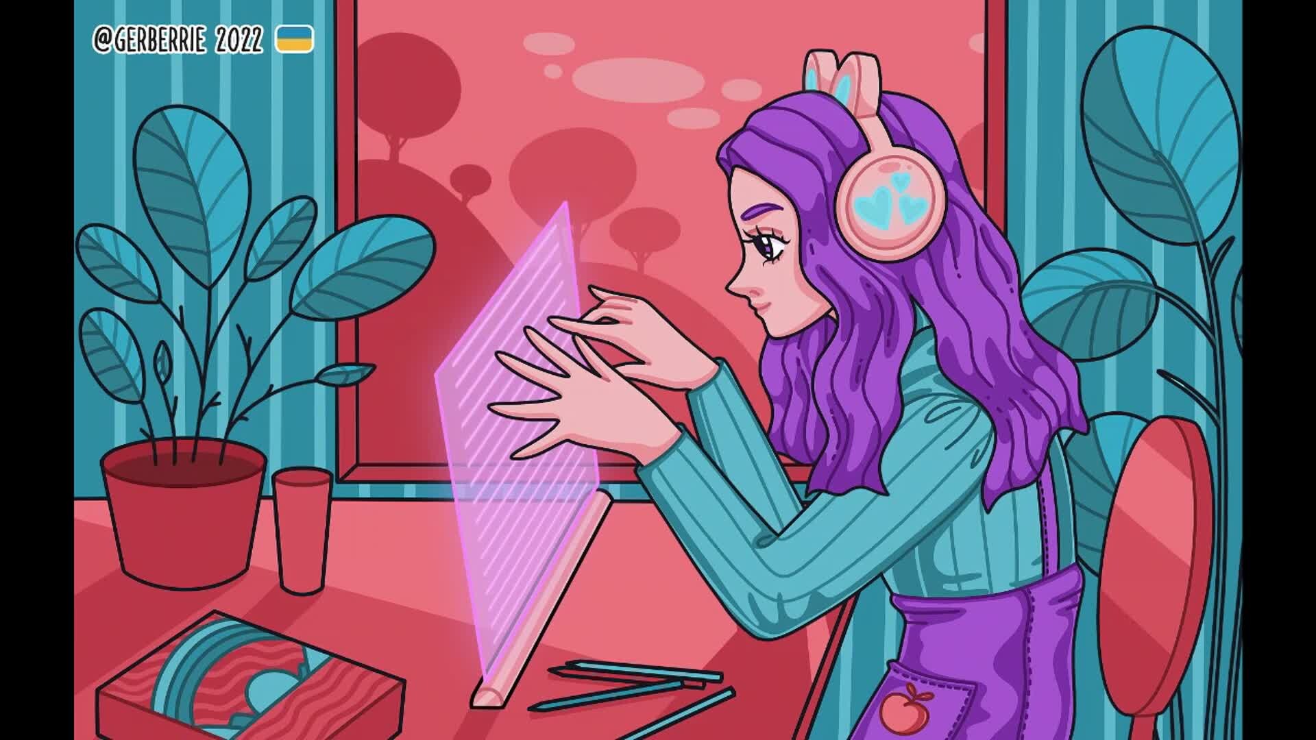 HEXECULT - lo-fi animated screensaver