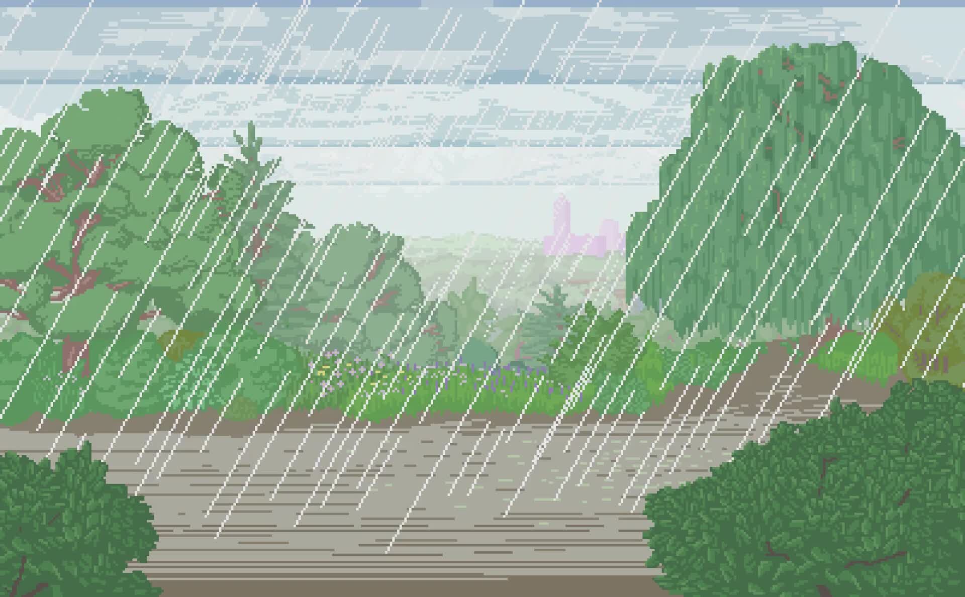 ArtStation - Background with Rain Animation
