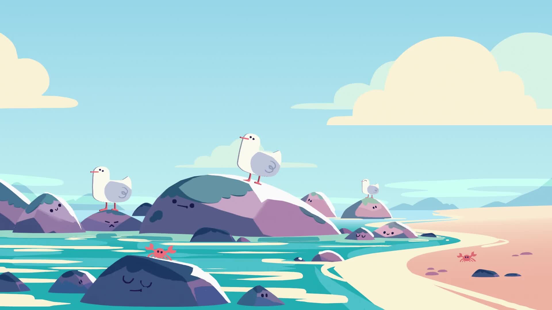 ArtStation - Chillin on the beach (by Manon Mergnat) but animated