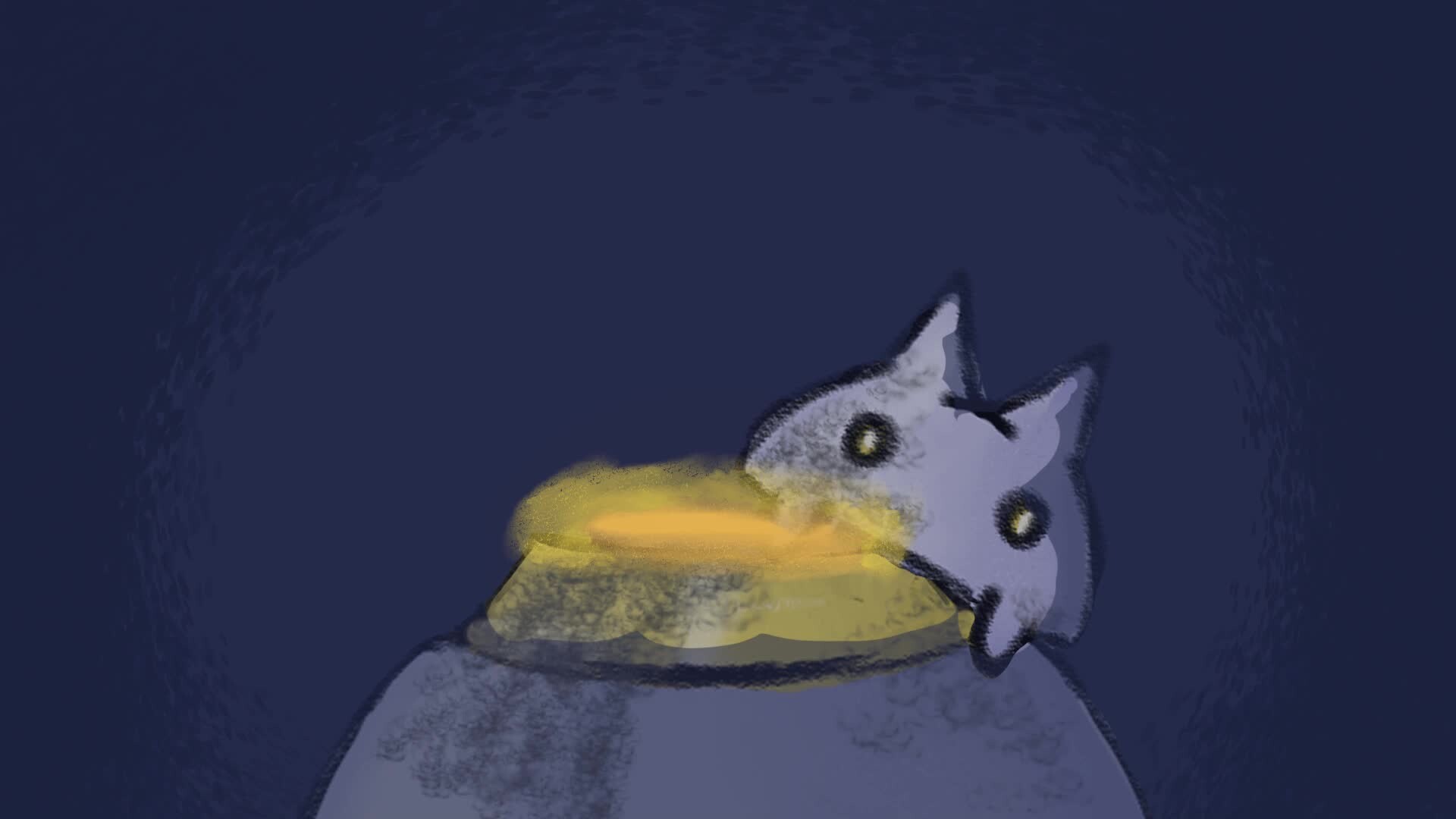 ArtStation - "Ghosty Cat" last scene.