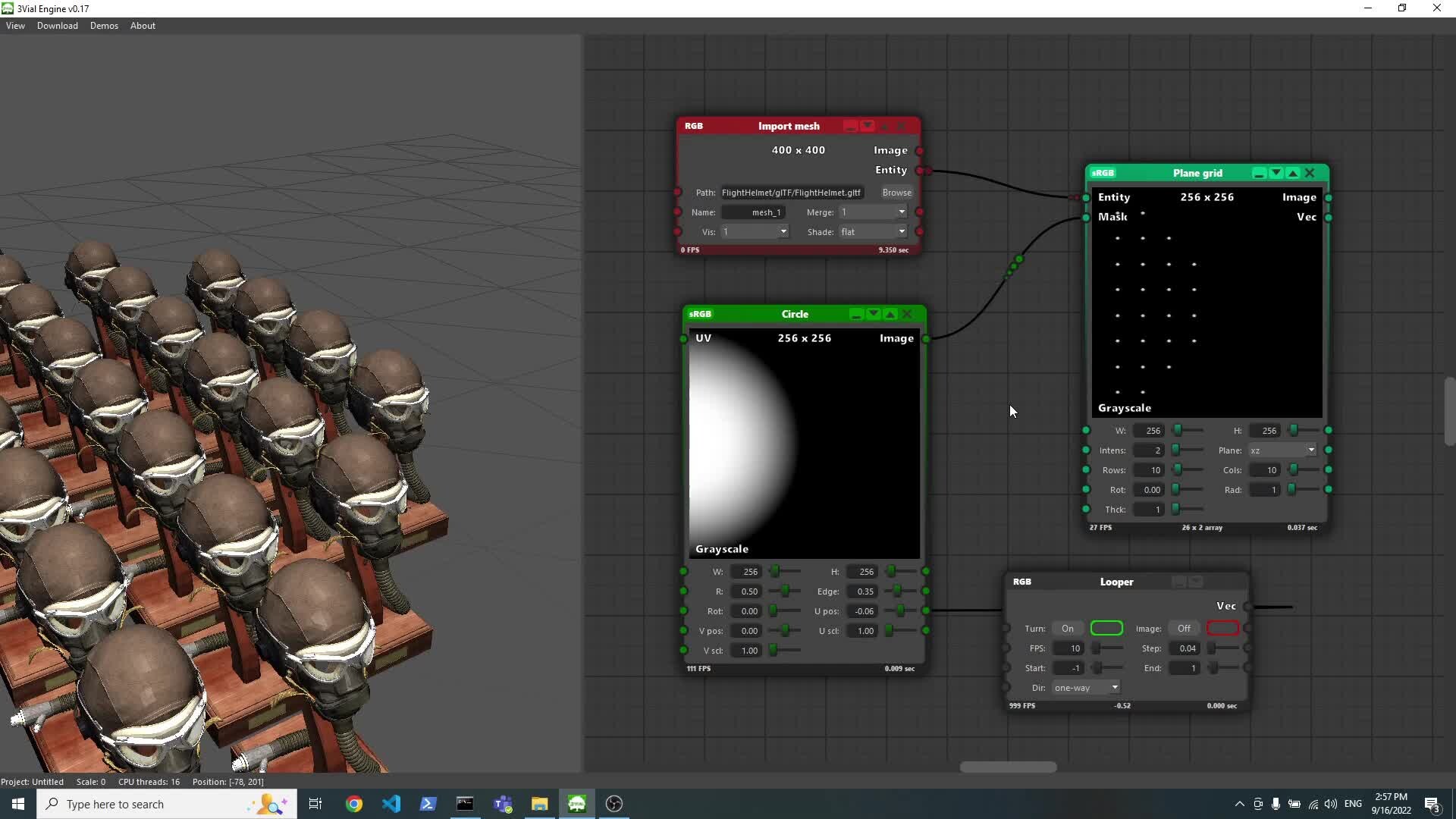 ArtStation - Combining animation nodes and scatter nodes in 3Vial Engine