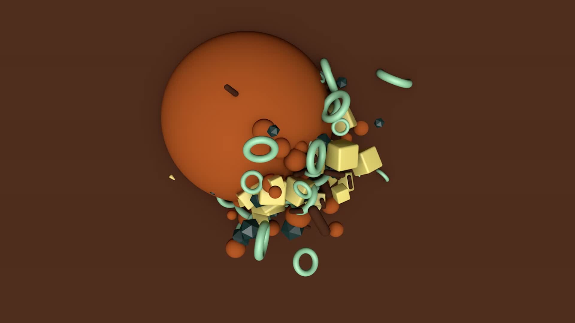 ArtStation - Animation. Sphere among small figures.