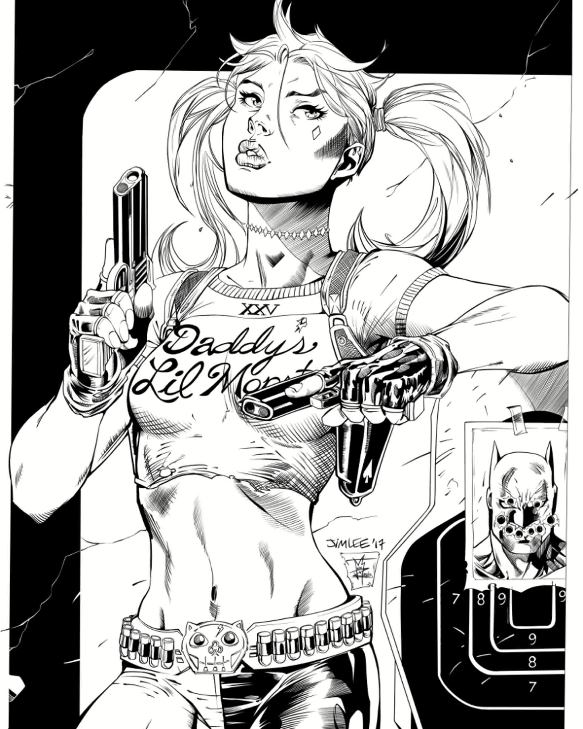 ArtStation - Harley Quinn - Jim Lee 30th anniversary Practice Inks.