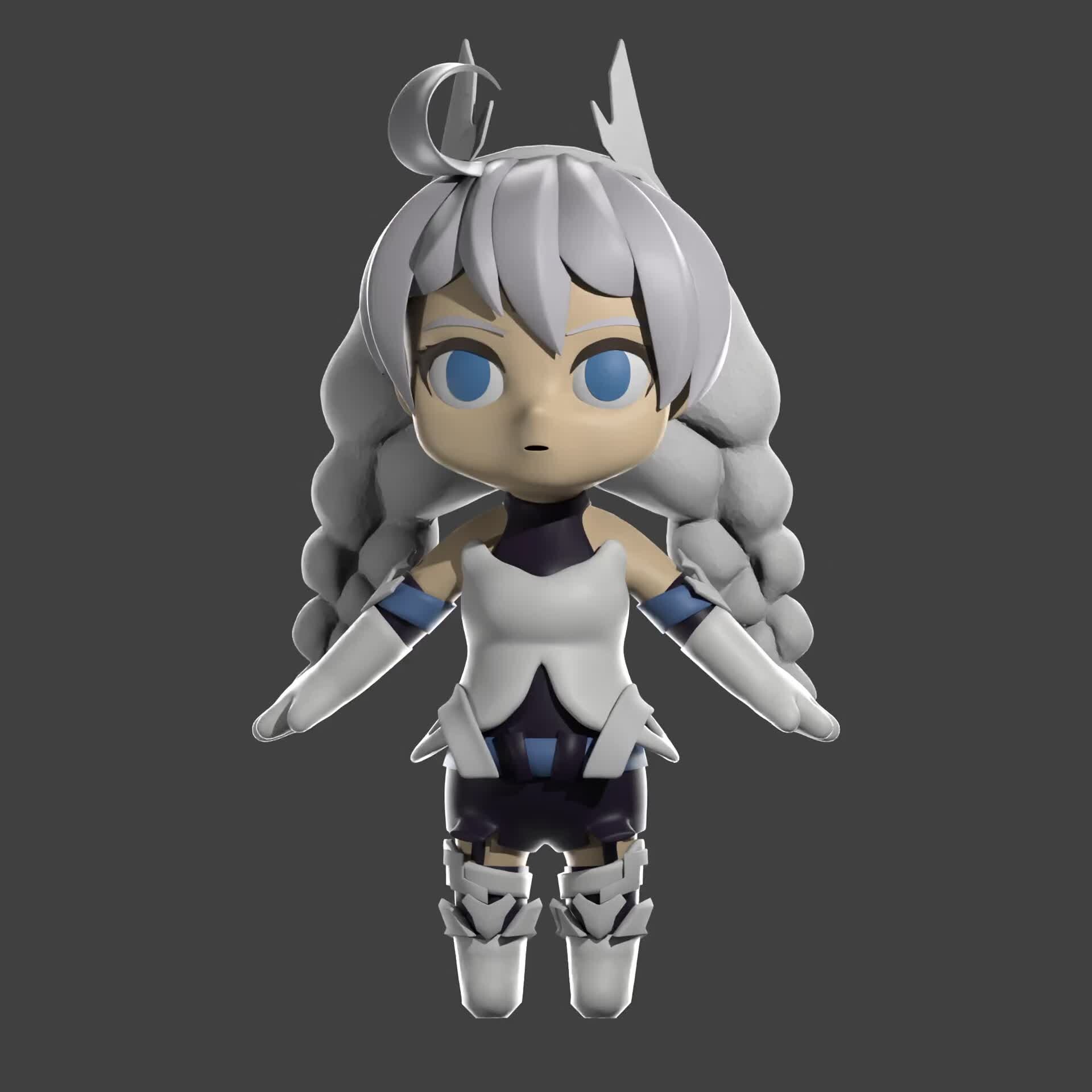 ArtStation - (W.I.P) Kiana Knight Moonbeam Chibi Ver.
