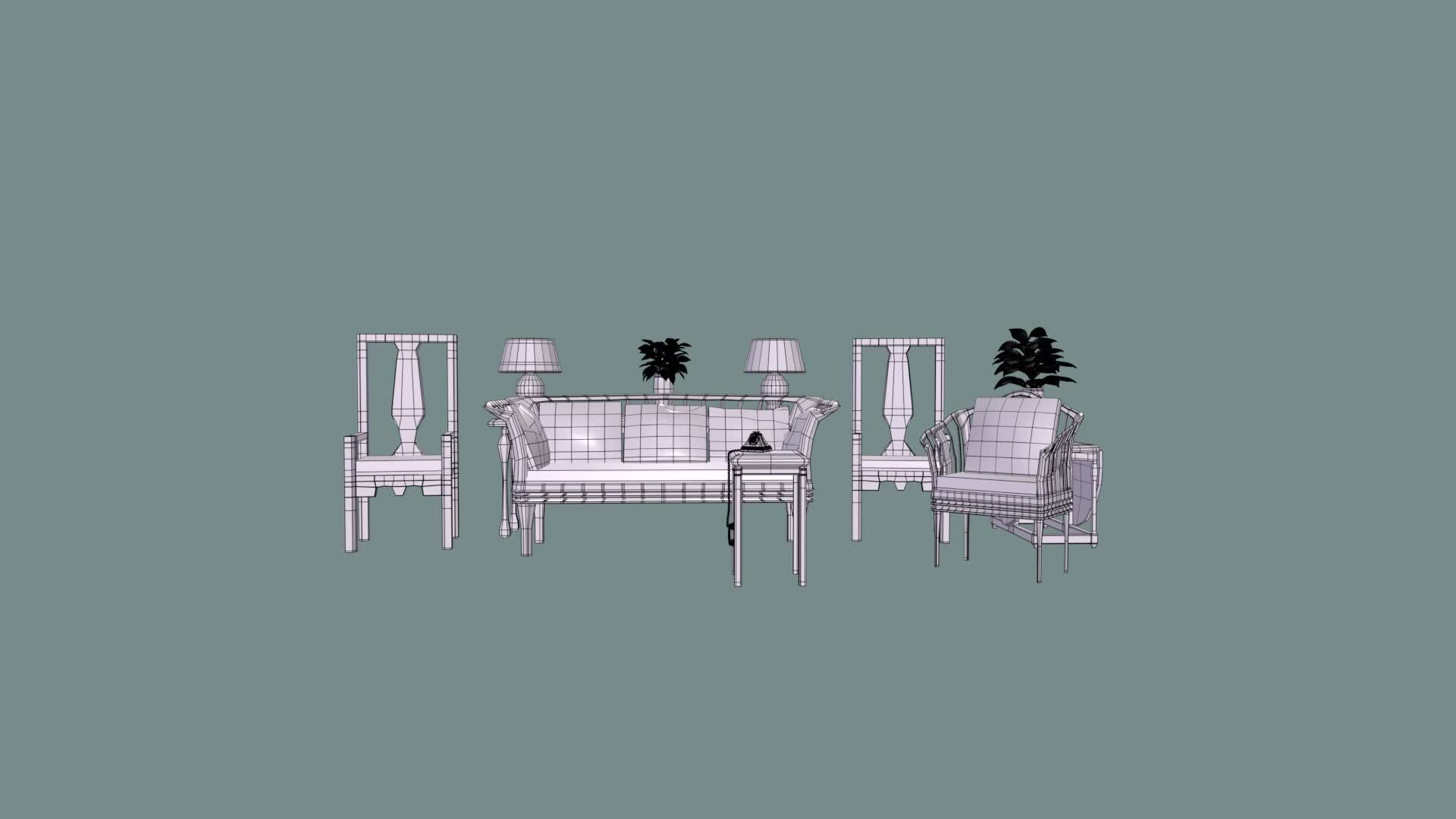 ArtStation - 1950's Living Room Set