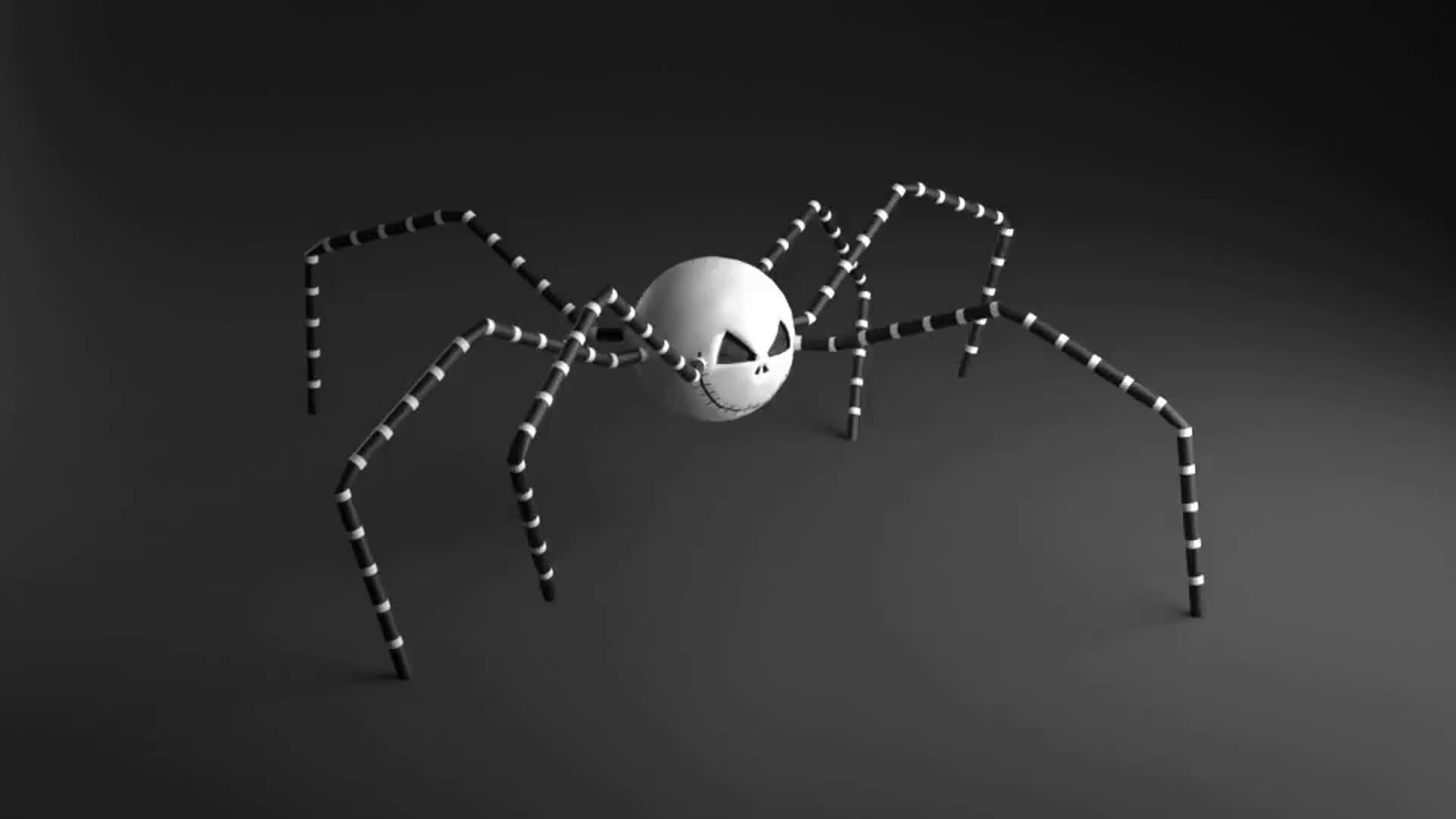 Thierry Serveau - 3D Blender Spider Walk Cycle // Jack Skellington fan art