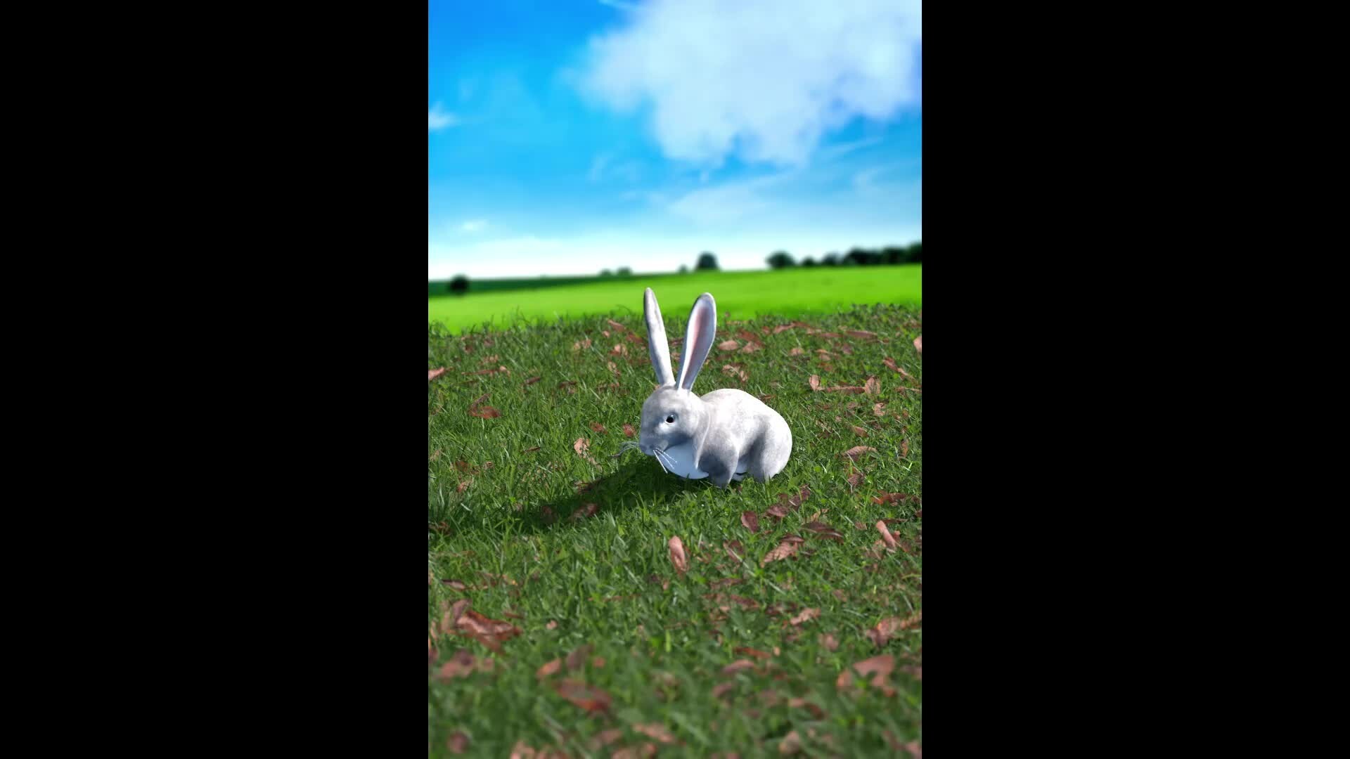 ArtStation - Rabbit on grass animation on an extremely windy day