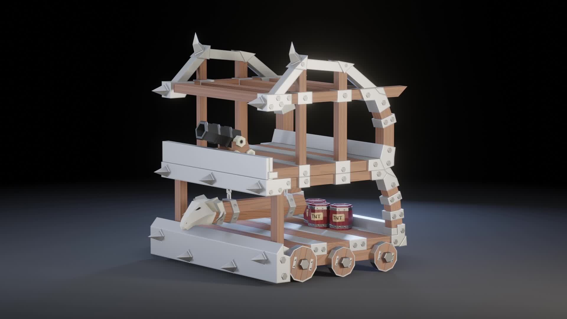 ArtStation - Catapult Low Poly 3D Model