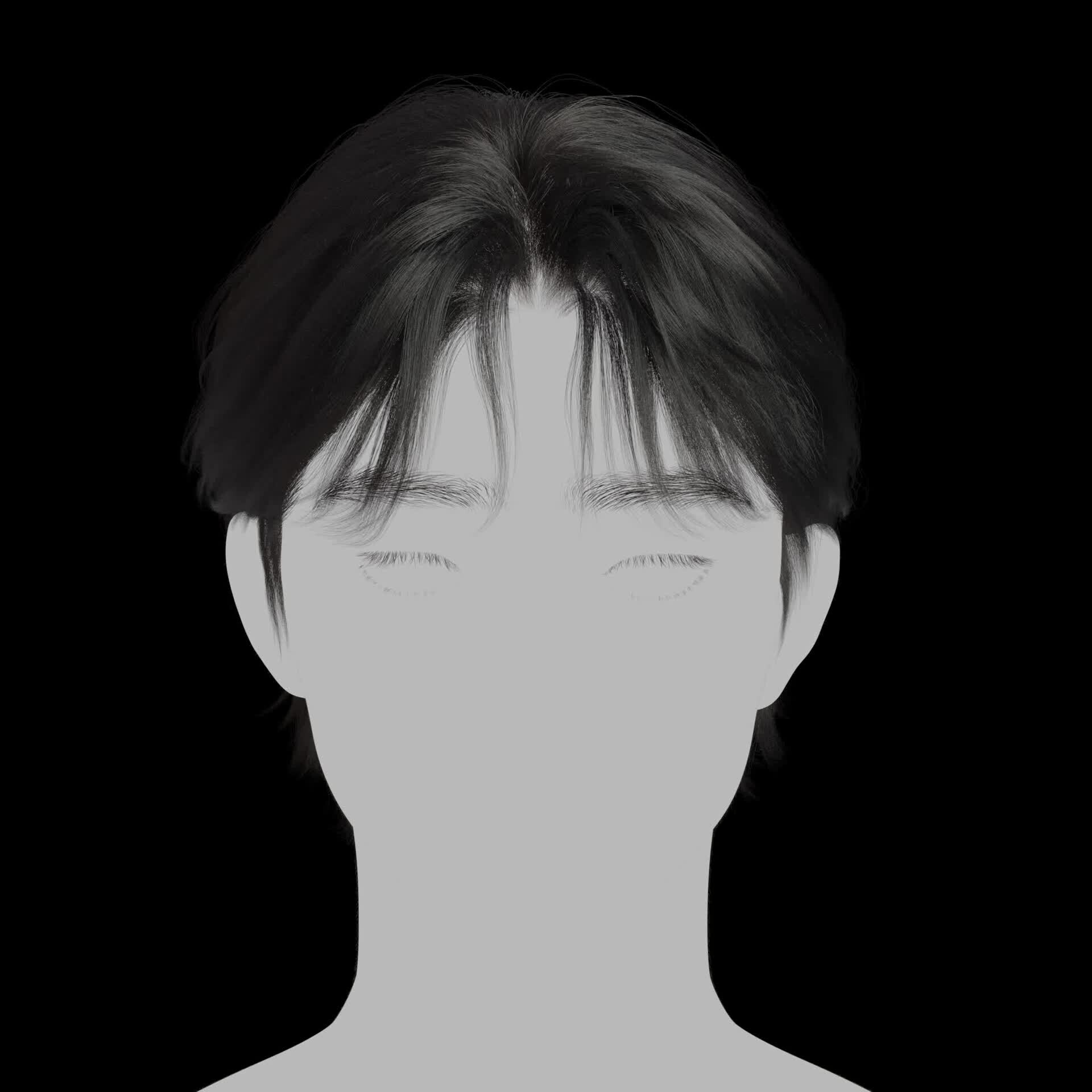 ArtStation - XGEN grooming _ middleCutHair_collection_v01