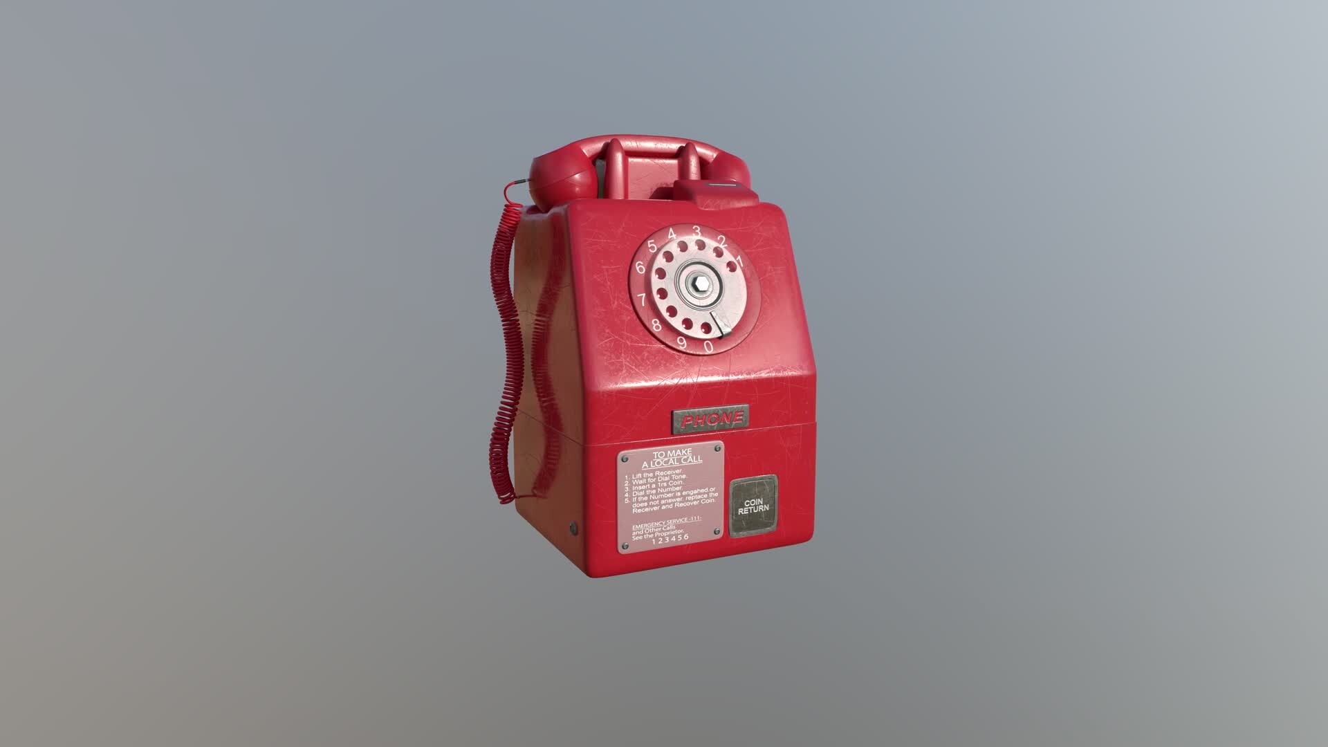 ArtStation - Red pay phone 3D Model