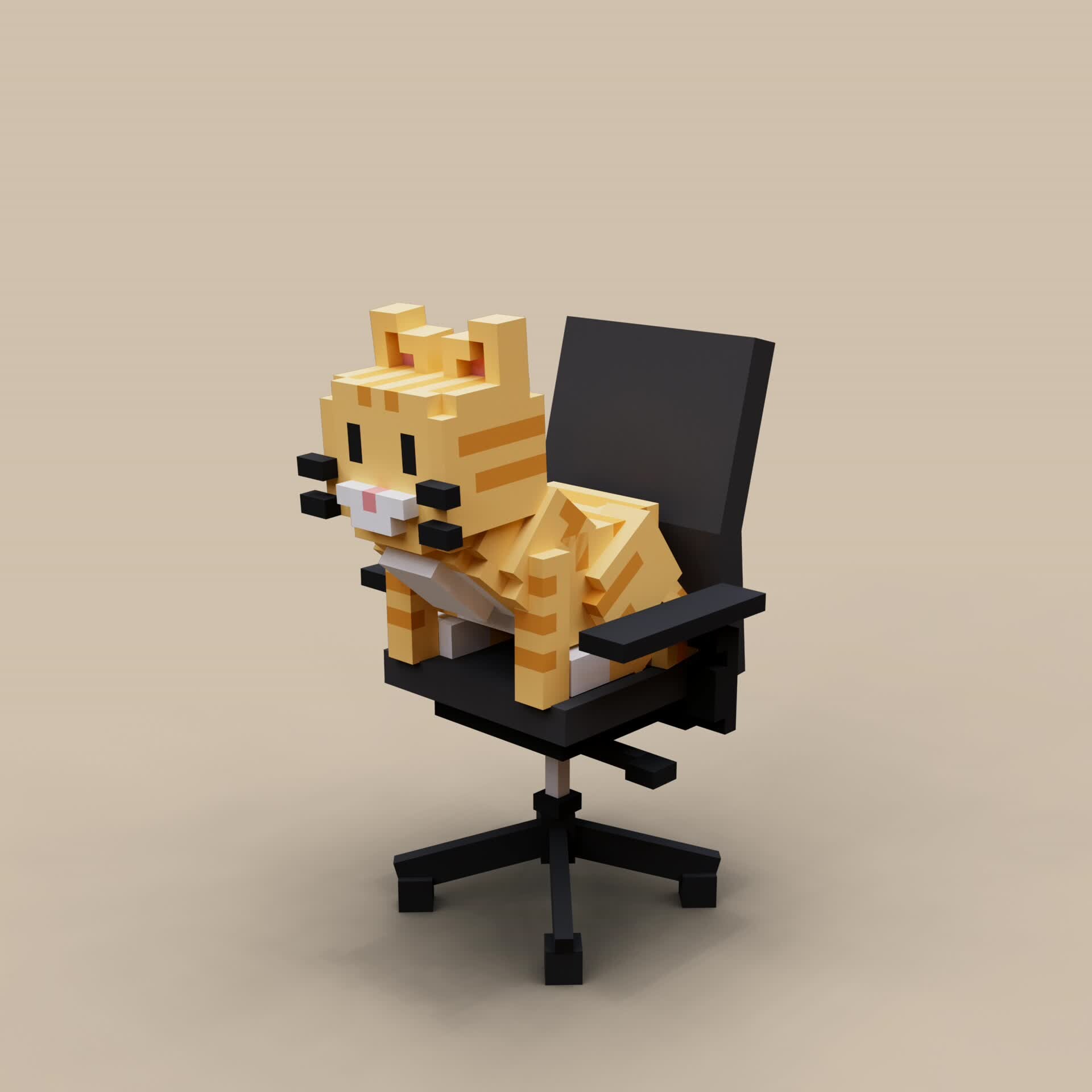 ArtStation - Cat Spinning On A Chair