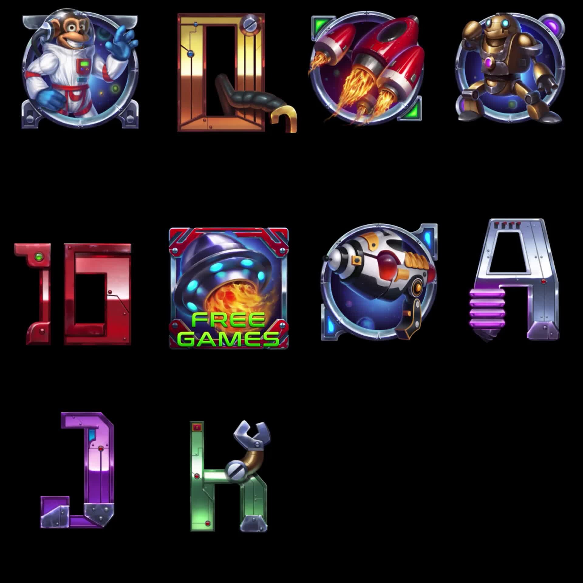 ArtStation - Animation of the Set of slot symbols for Galactic themed ...