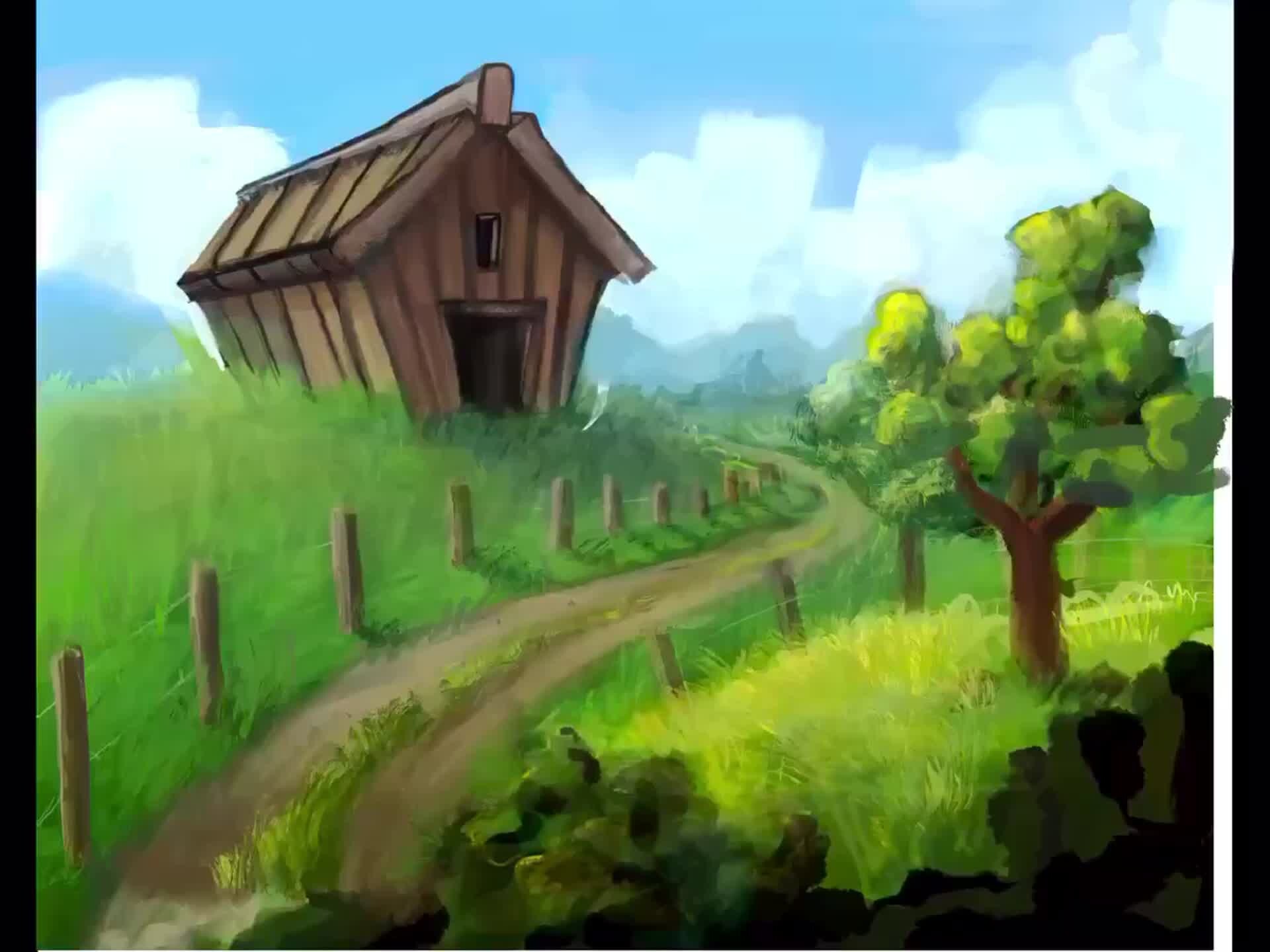 ArtStation - Landscape speed painting, process