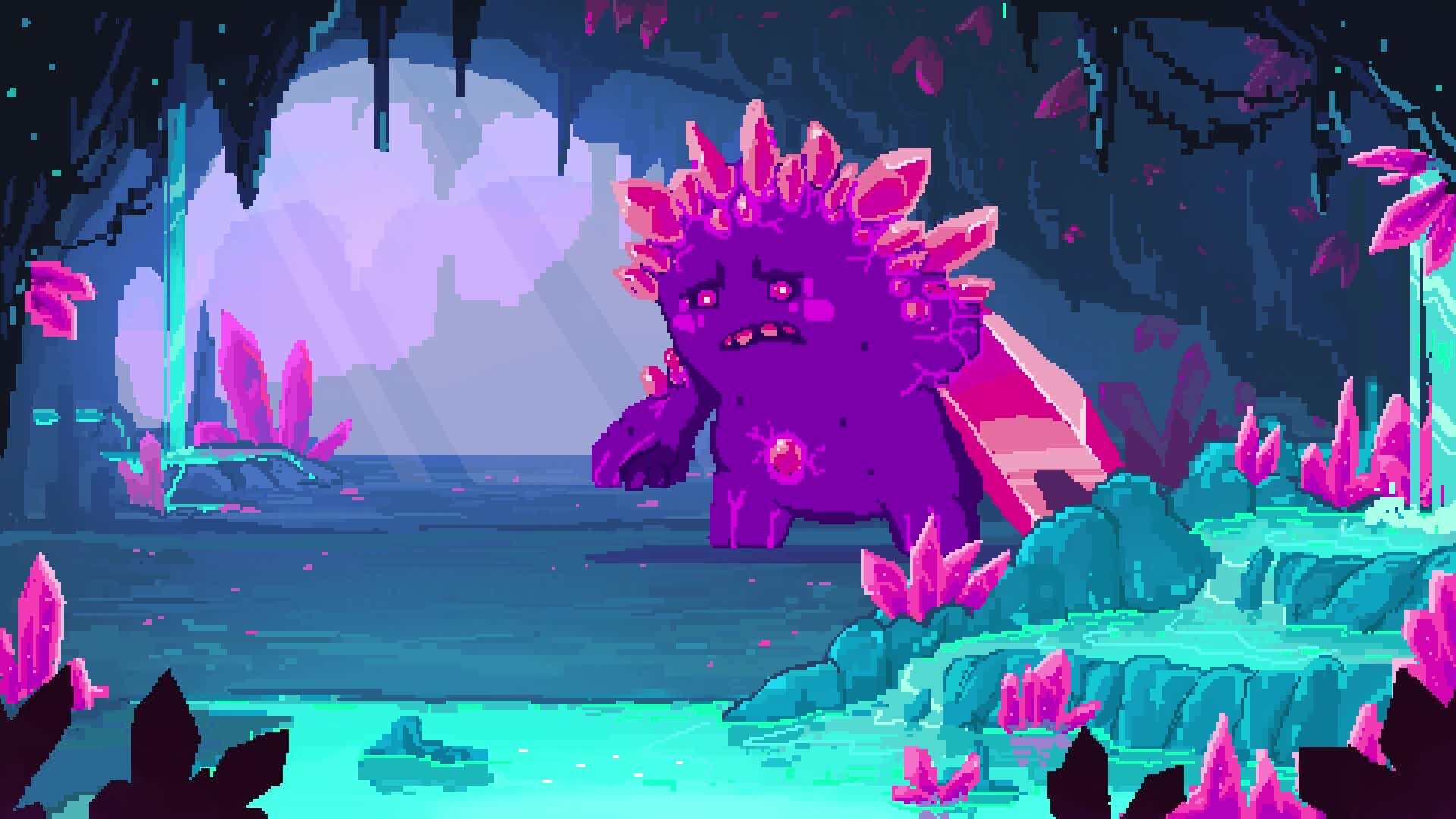 ArtStation - Crystal Cave Pixel Game Concept