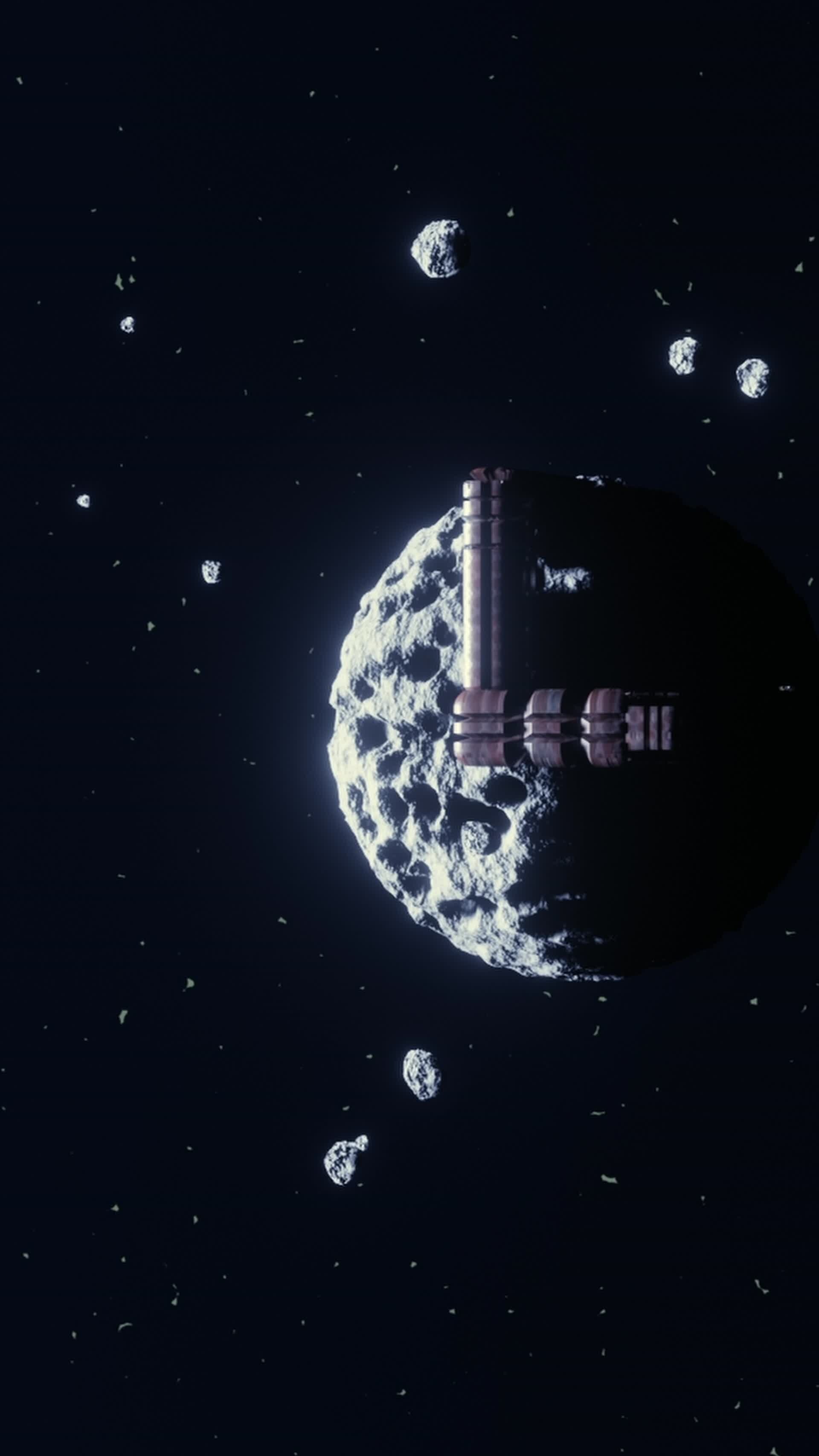 ArtStation - An asteroid Space Station