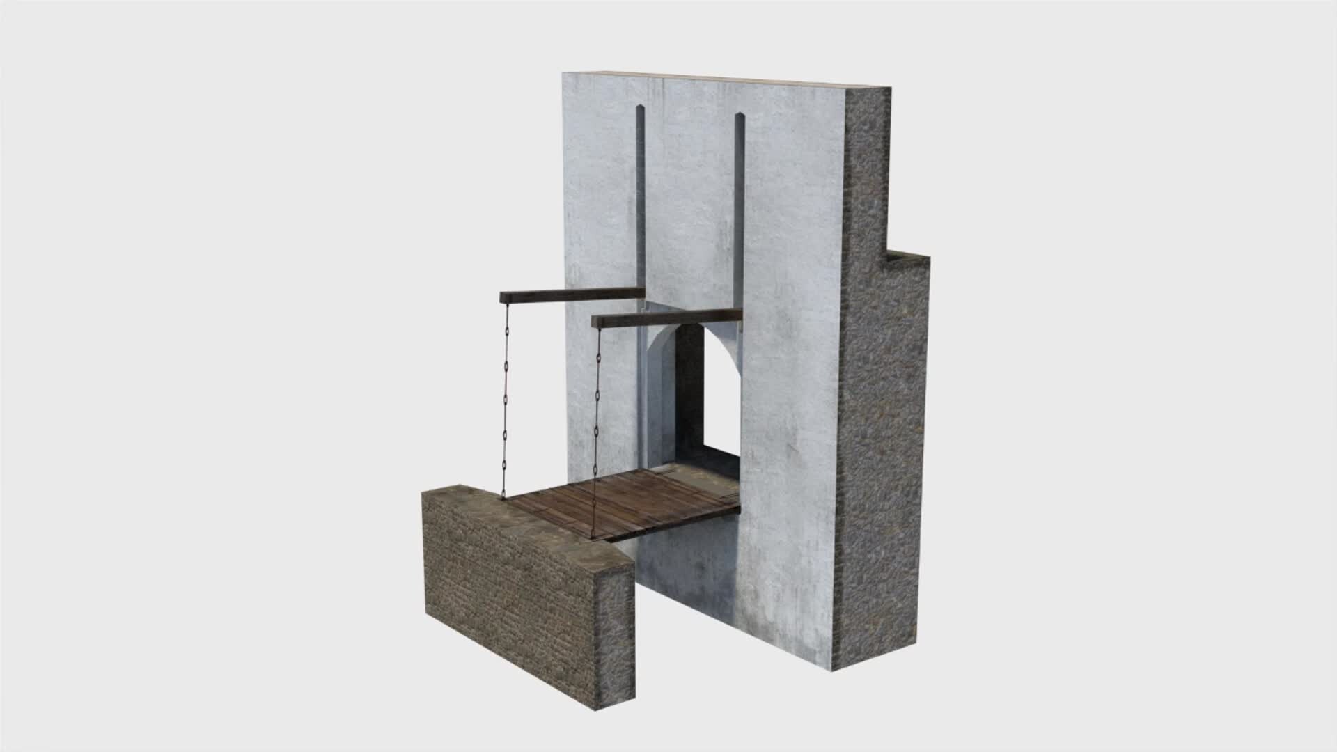 ArtStation - Drawbridge with lifting arms (gaffs)