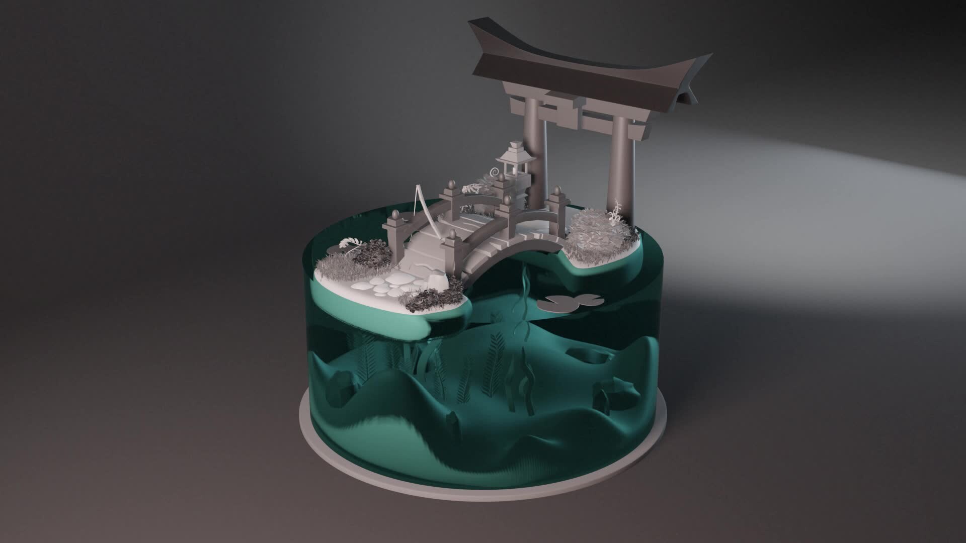 ArtStation - Torii and Bridge 3D Modelisation