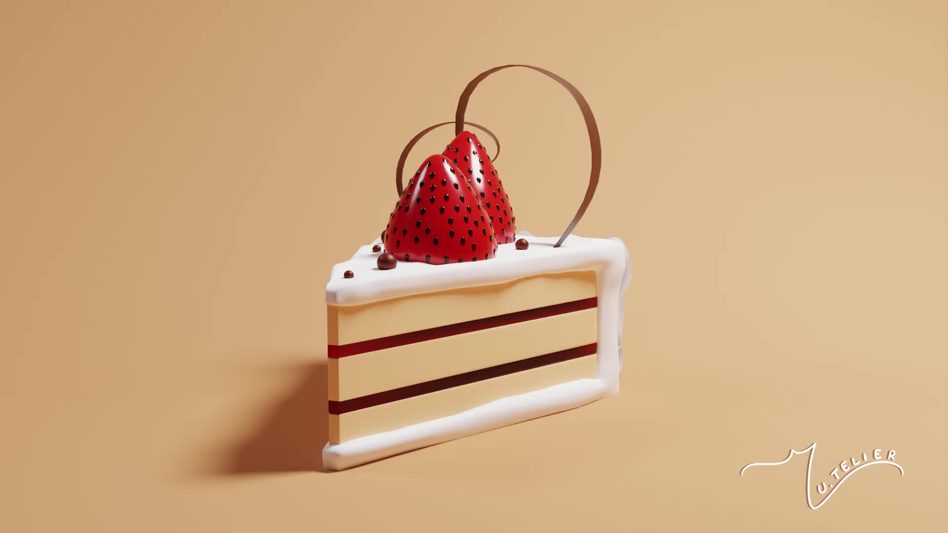 ArtStation - 3D Modeling of A Slice of Cake